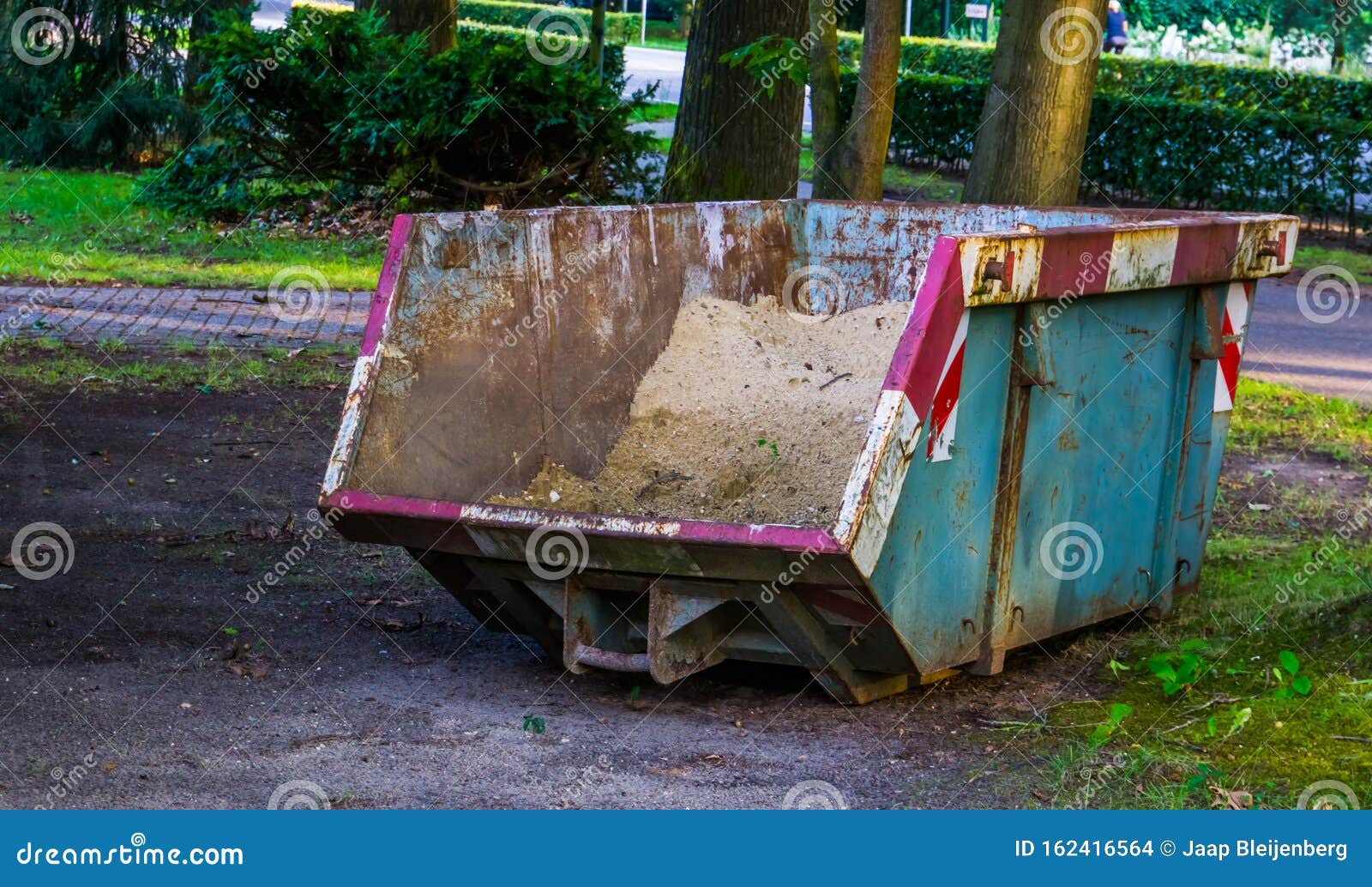 Large Container Filled with Sand, Construction and Transport Equipment ...
