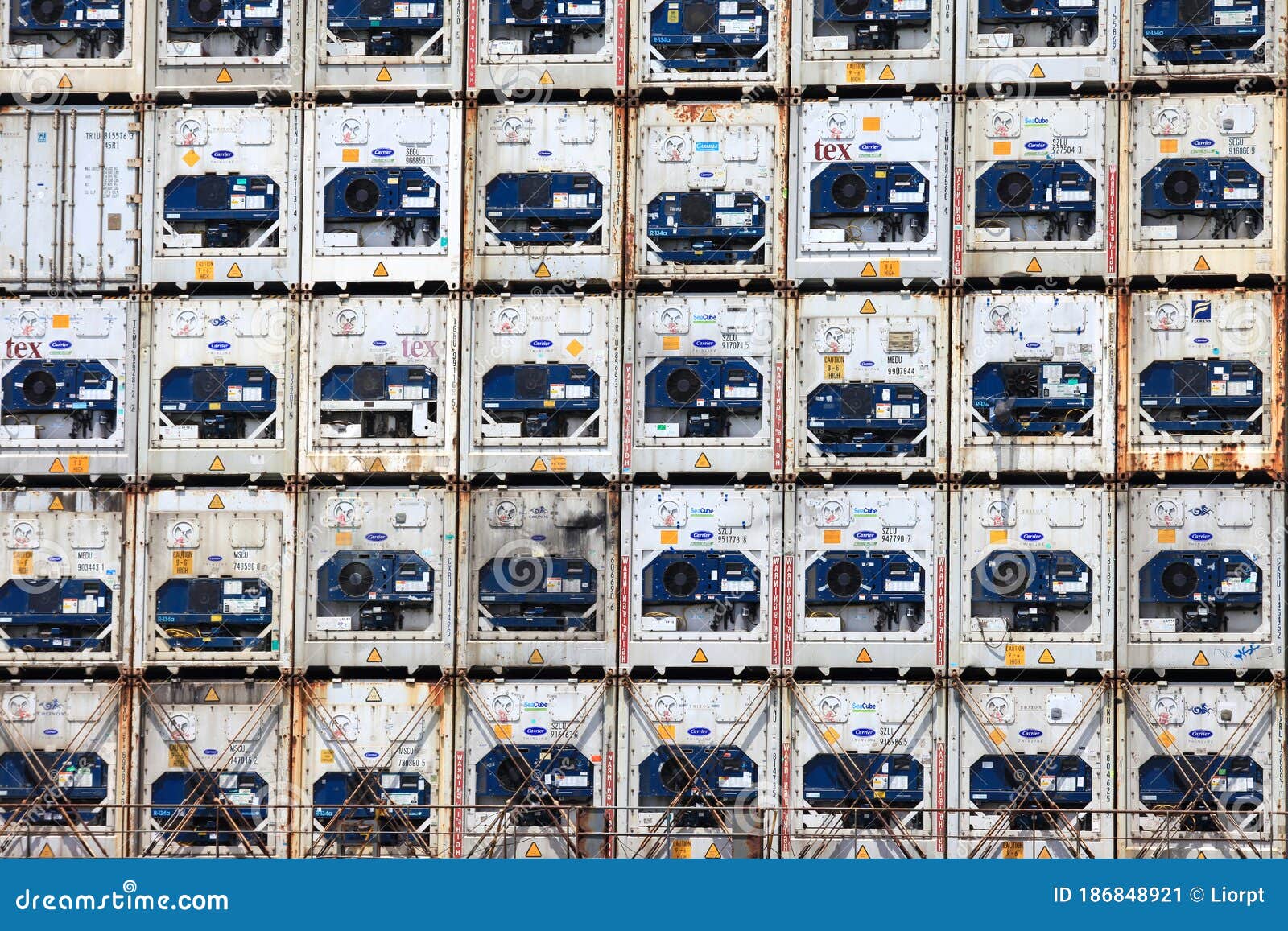 Large Container Ship Loaded with Refrigerated Containers. Editorial ...