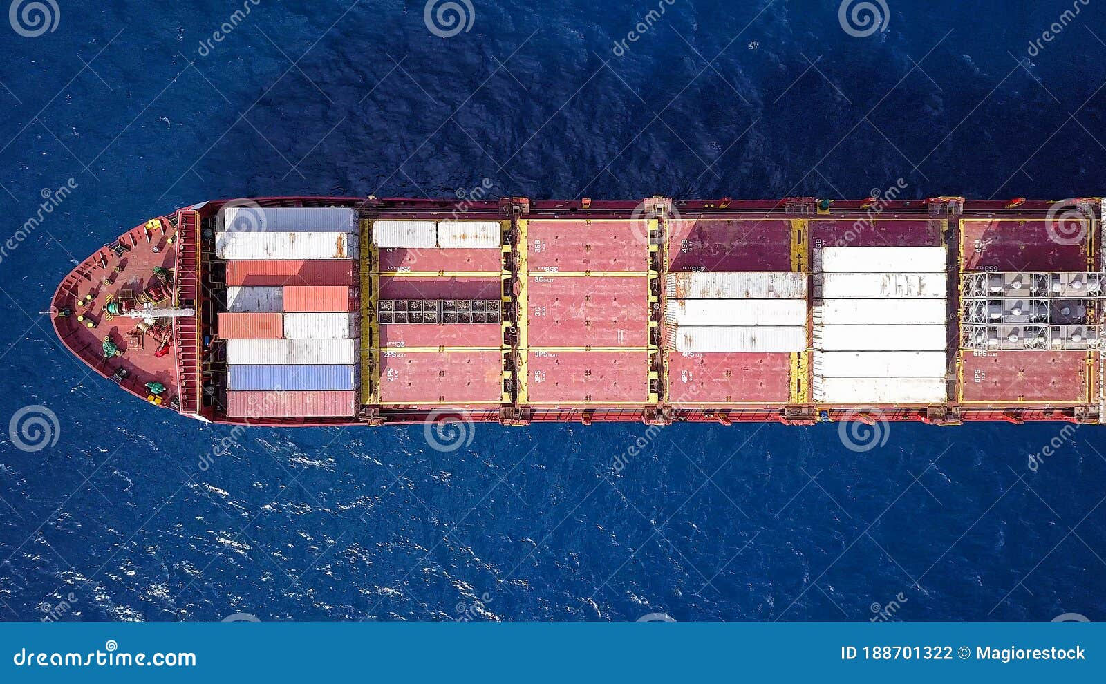 Large Container Ship Loaded with Various Container Brands. Stock Photo ...