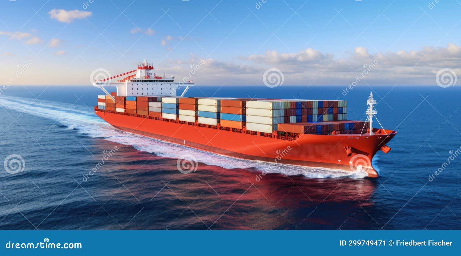 A Large Container Ship Sailing in the Ocean Stock Image - Image of blue ...