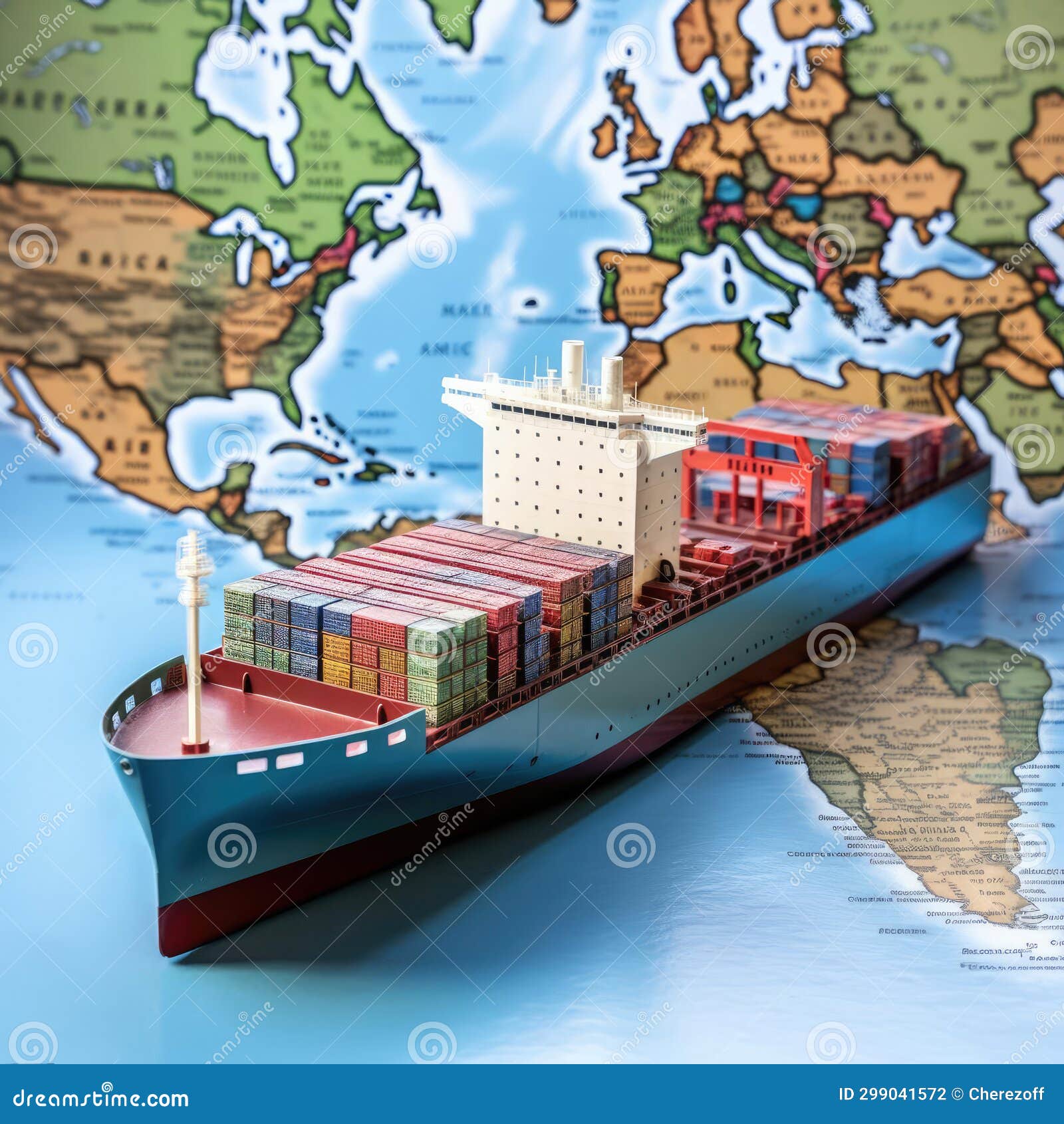 Container Ship Sails between Continents Stock Photo - Image of ...