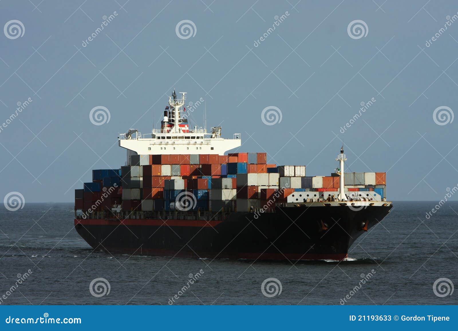 Large Container Ship at Sea. Stock Image - Image of carrier, vessels ...
