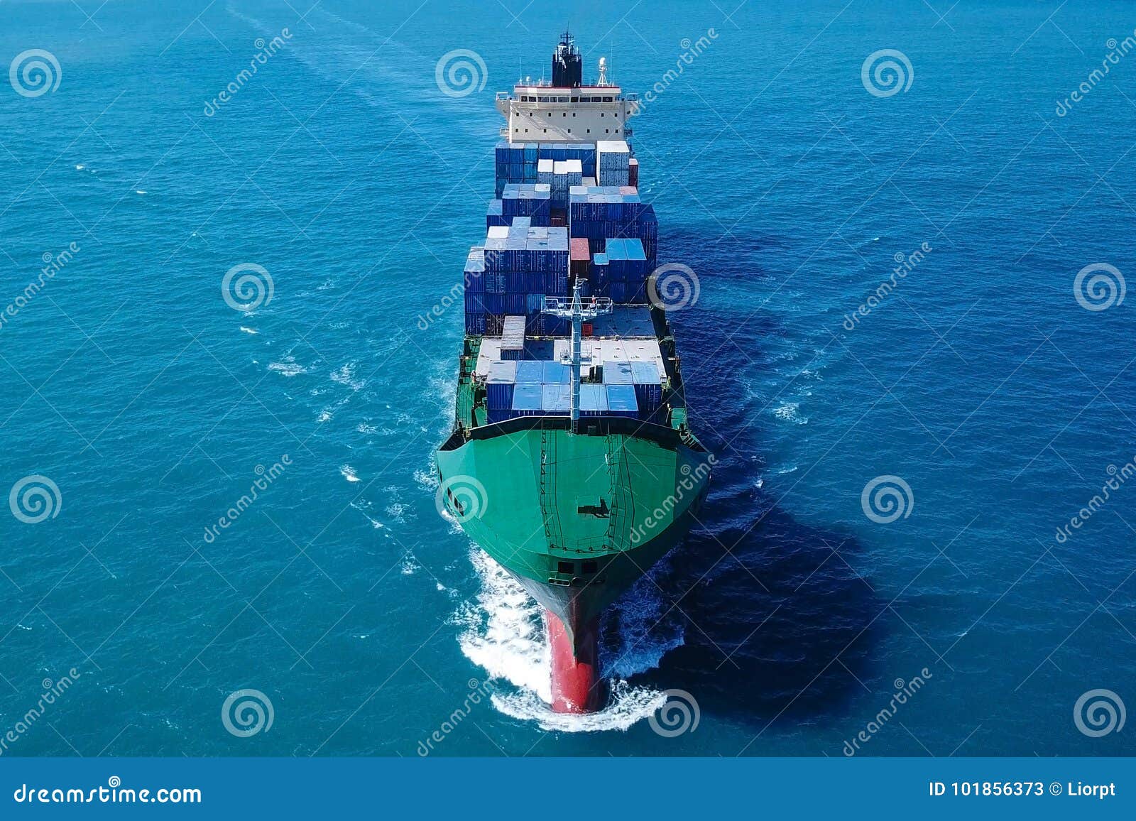 Large Container Ship at Sea Stock Image - Image of bulk, import: 101856373