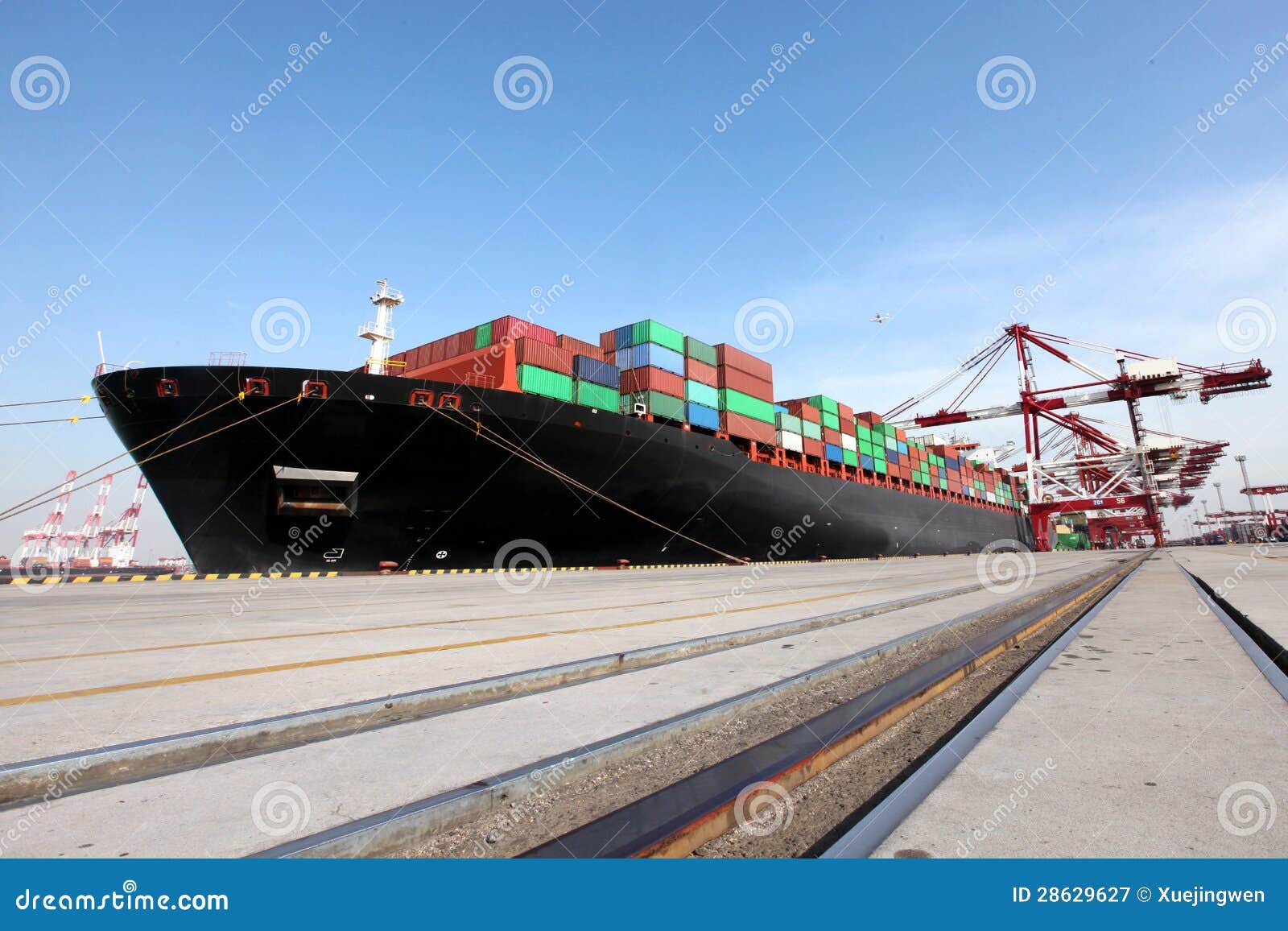 Large Container Terminal stock image. Image of bright - 28629627