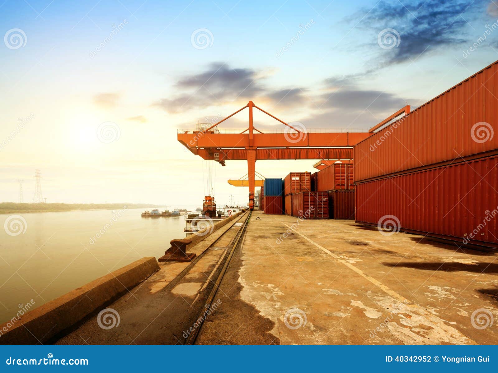 Large Container Terminal stock photo. Image of daytime - 40342952