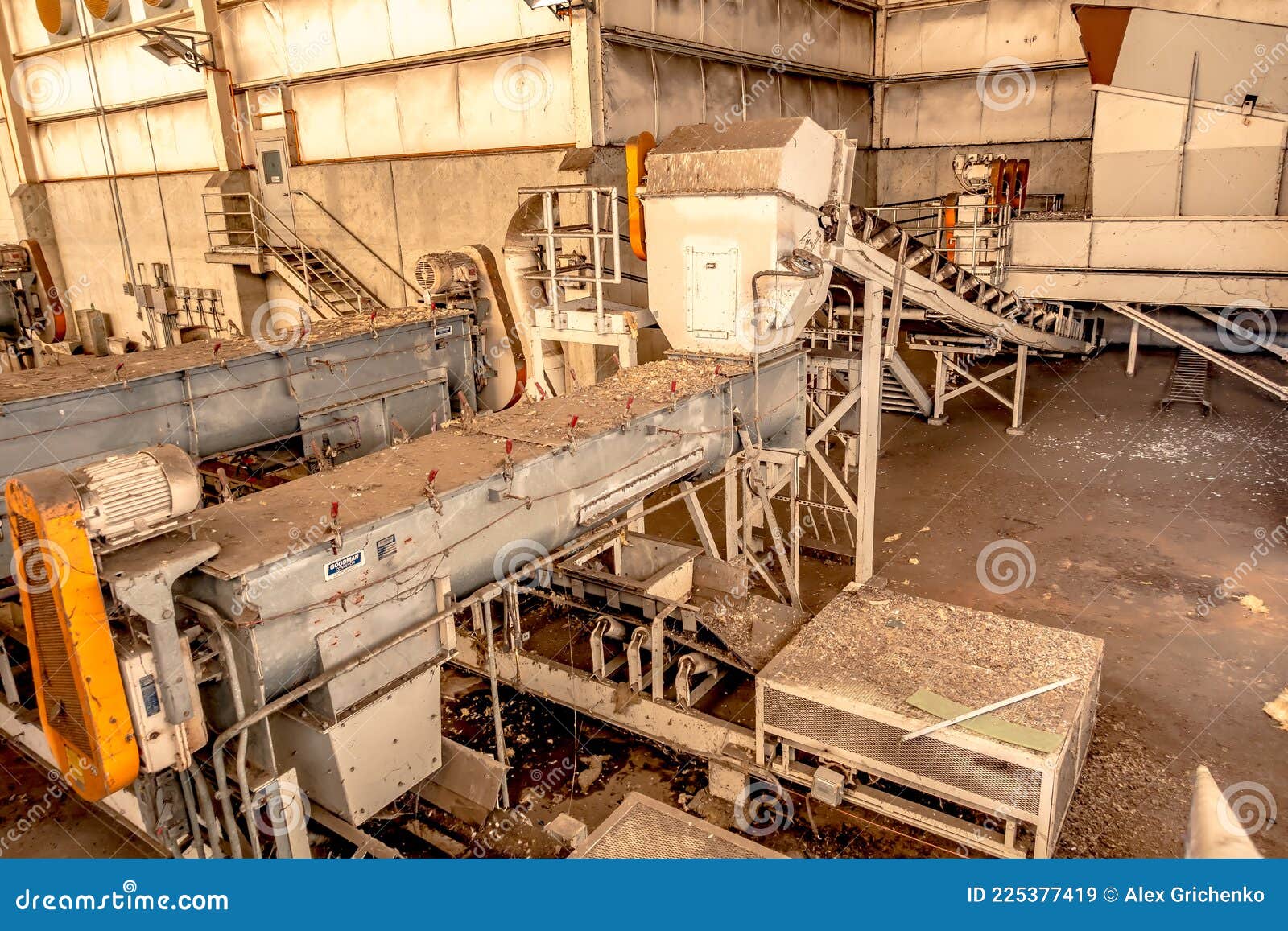 Large Conveyor Belt for Waste Sorting and Recycling Plant Stock Image ...