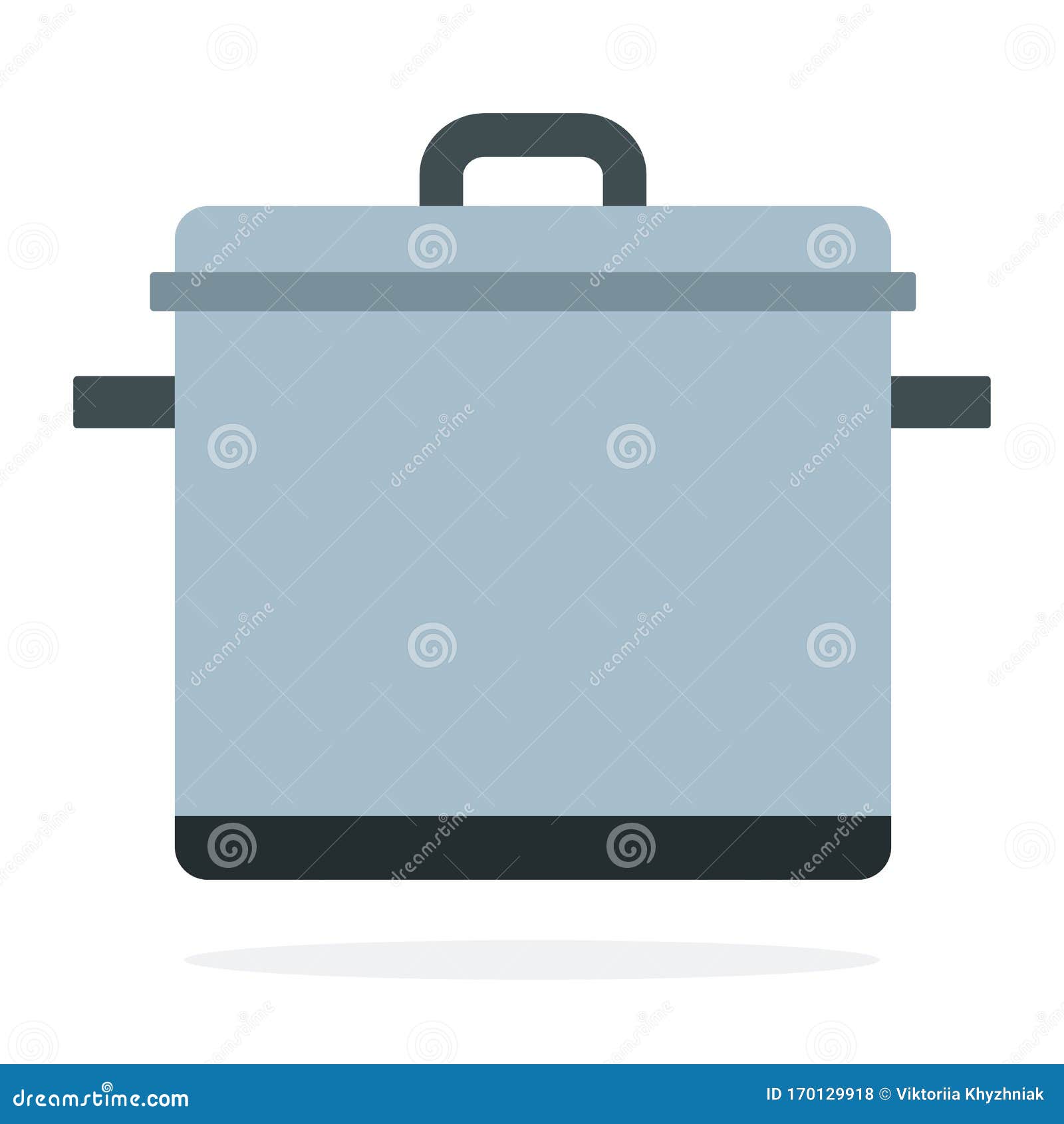 Large Cooking Pot with Lid Vector Flat Isolated Stock Vector ...