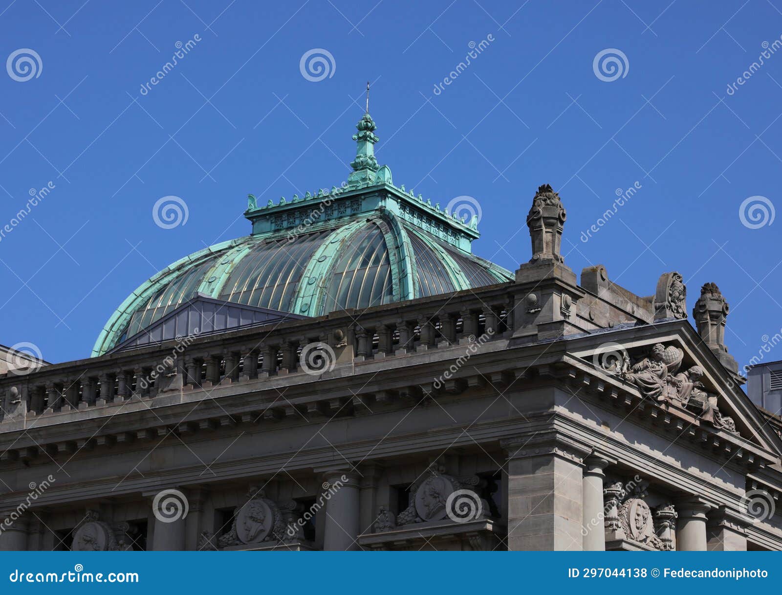 Large Copper Oxide Colored Dome of an Ancient European Palace Stock ...