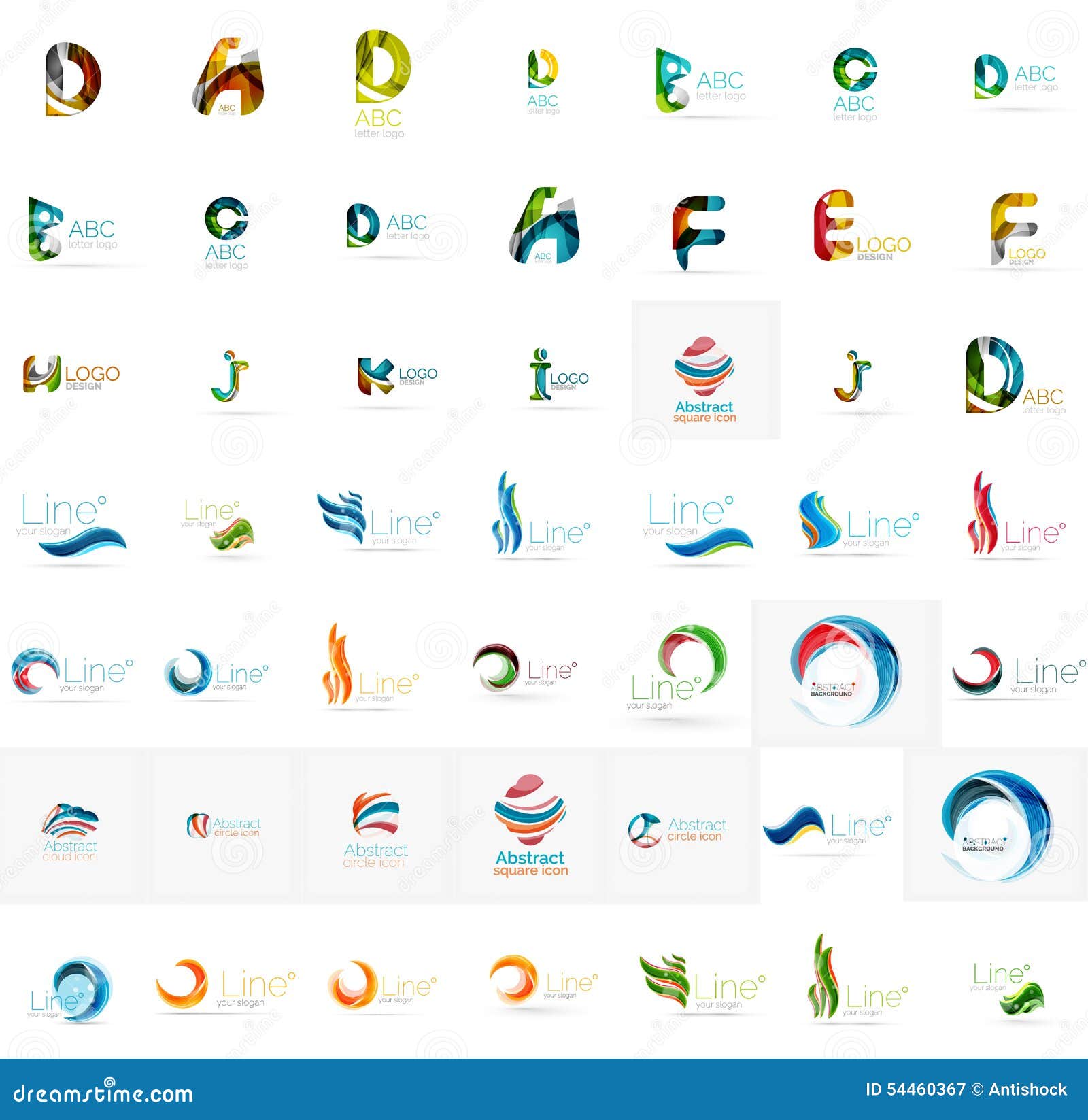 Large Corporate Company Logo Collection. Universal Stock Vector ...