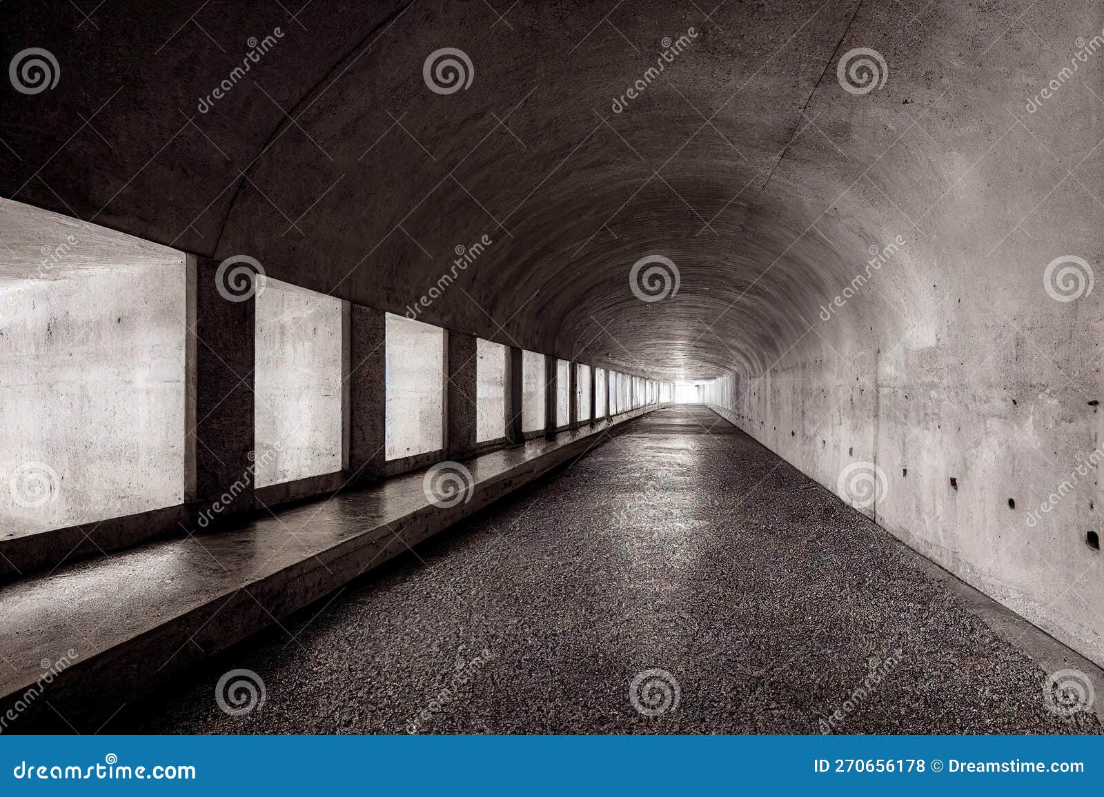 Large Corridors in Concrete Interior, Abstract Architectural Forms ...