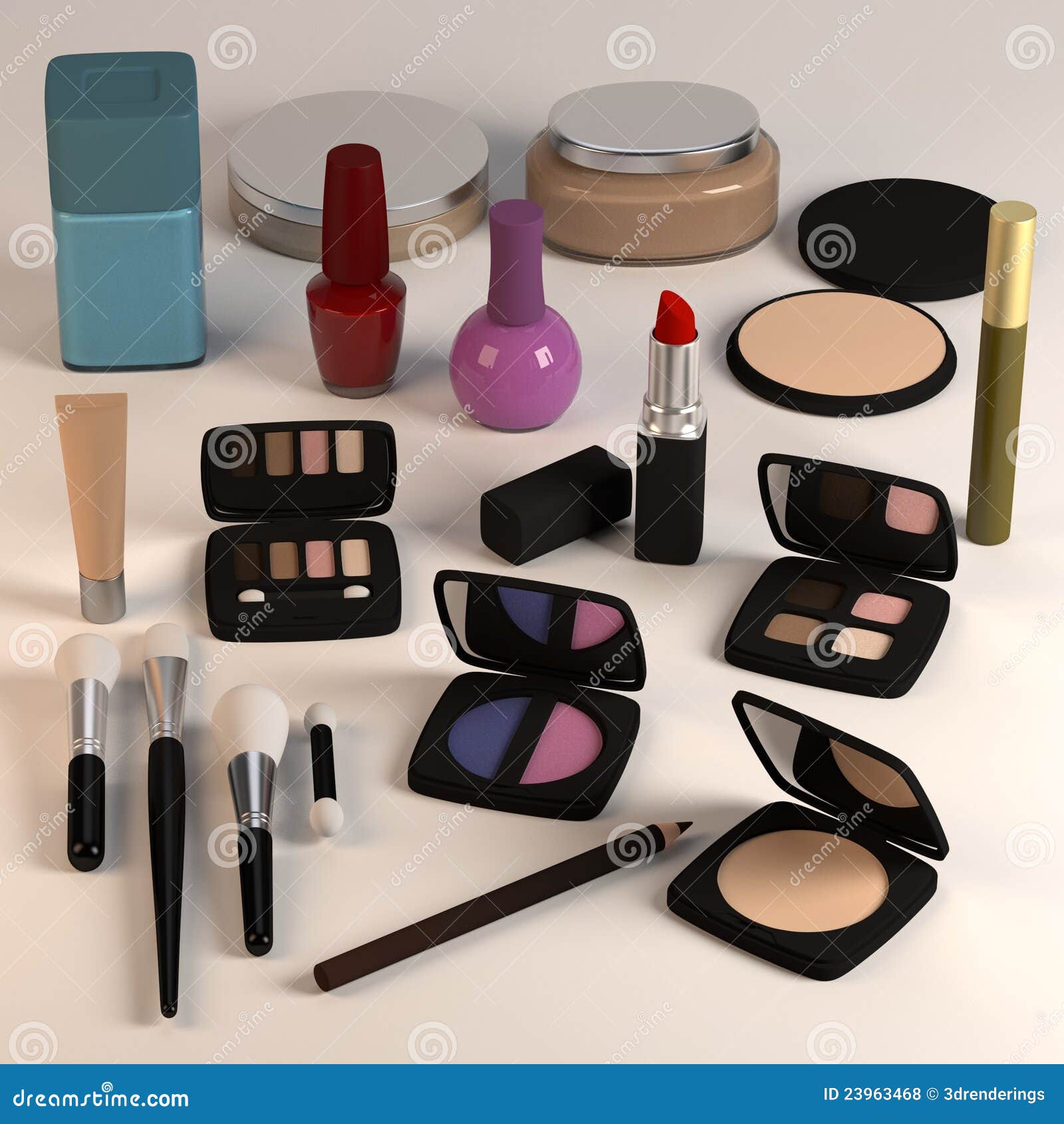 Large cosmetics collection stock illustration. Illustration of pencil ...