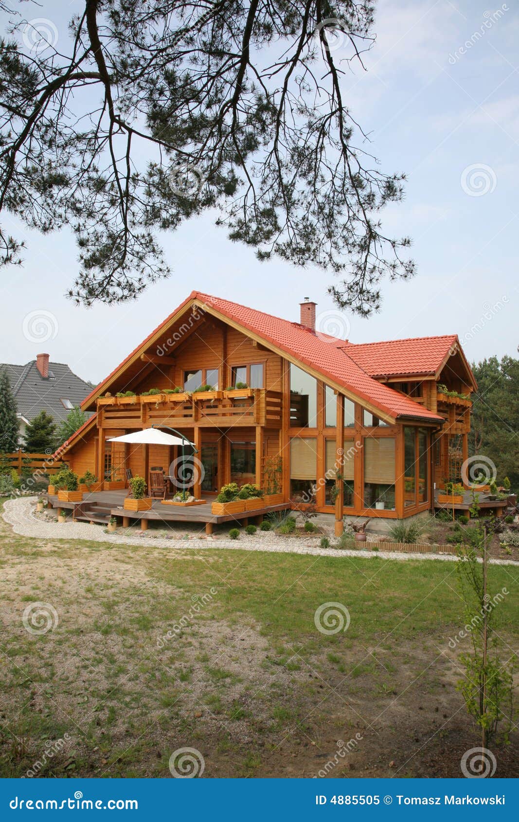 Large country house stock image. Image of rural, deck - 4885505