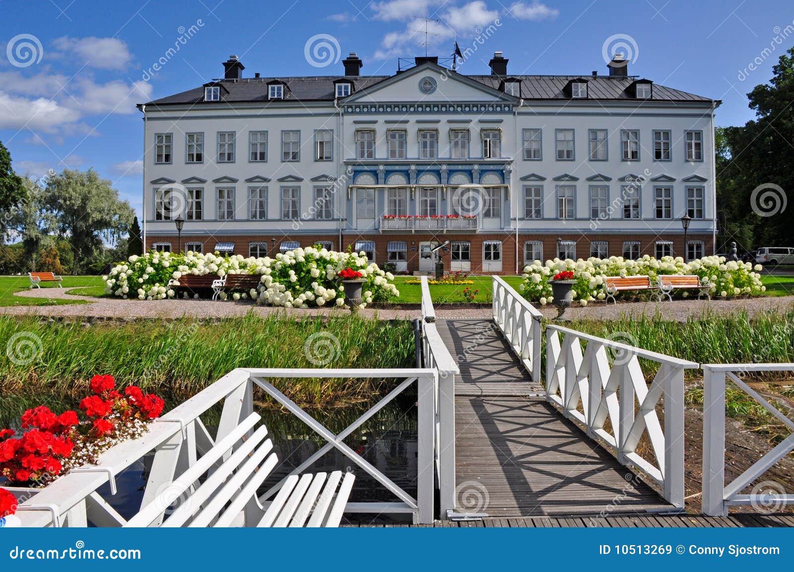 Large Country Villa or Manor Stock Image - Image of garden, bridge ...