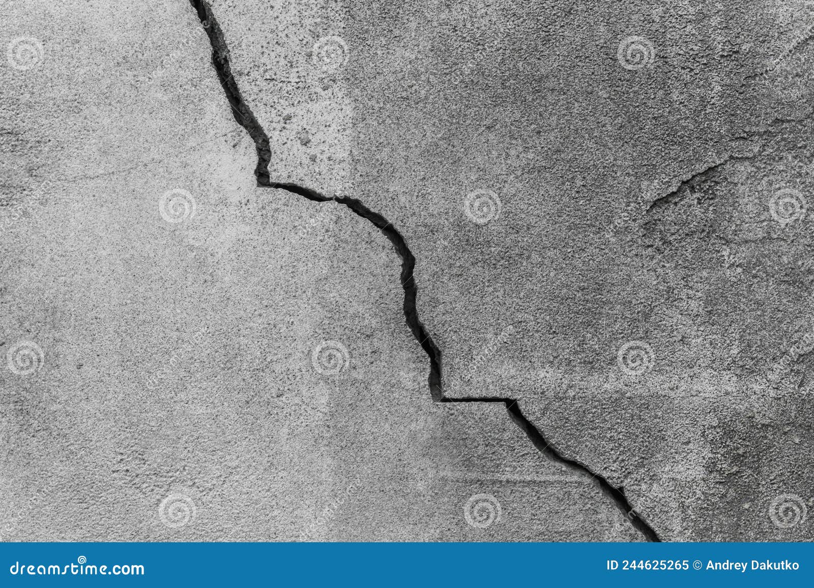 Large Crack on the Old Broken Concrete Surface of the Cement Wall ...