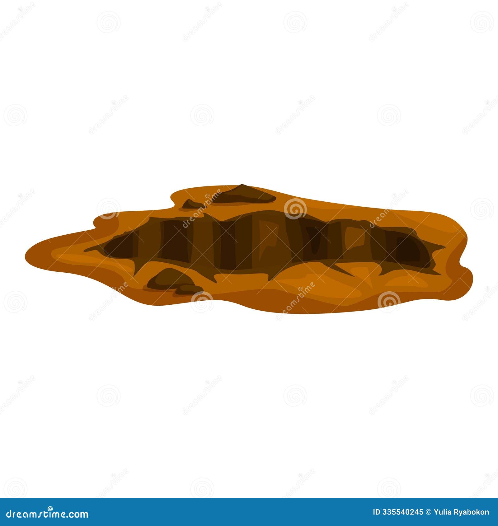 Big Gaping Hole Opening in Ground Surface Stock Illustration ...