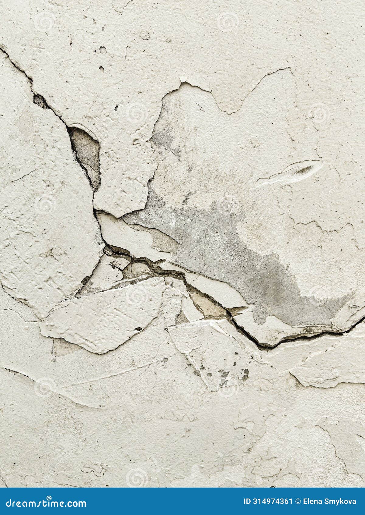 A Large Crack in the Plaster on a White Wall Stock Image - Image of ...