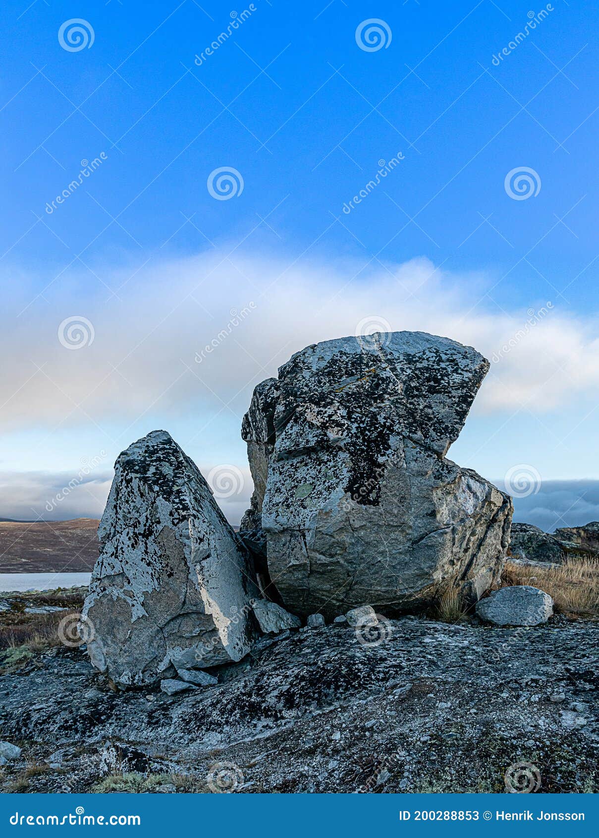 Large cracked boulder stock image. Image of mountain - 200288853
