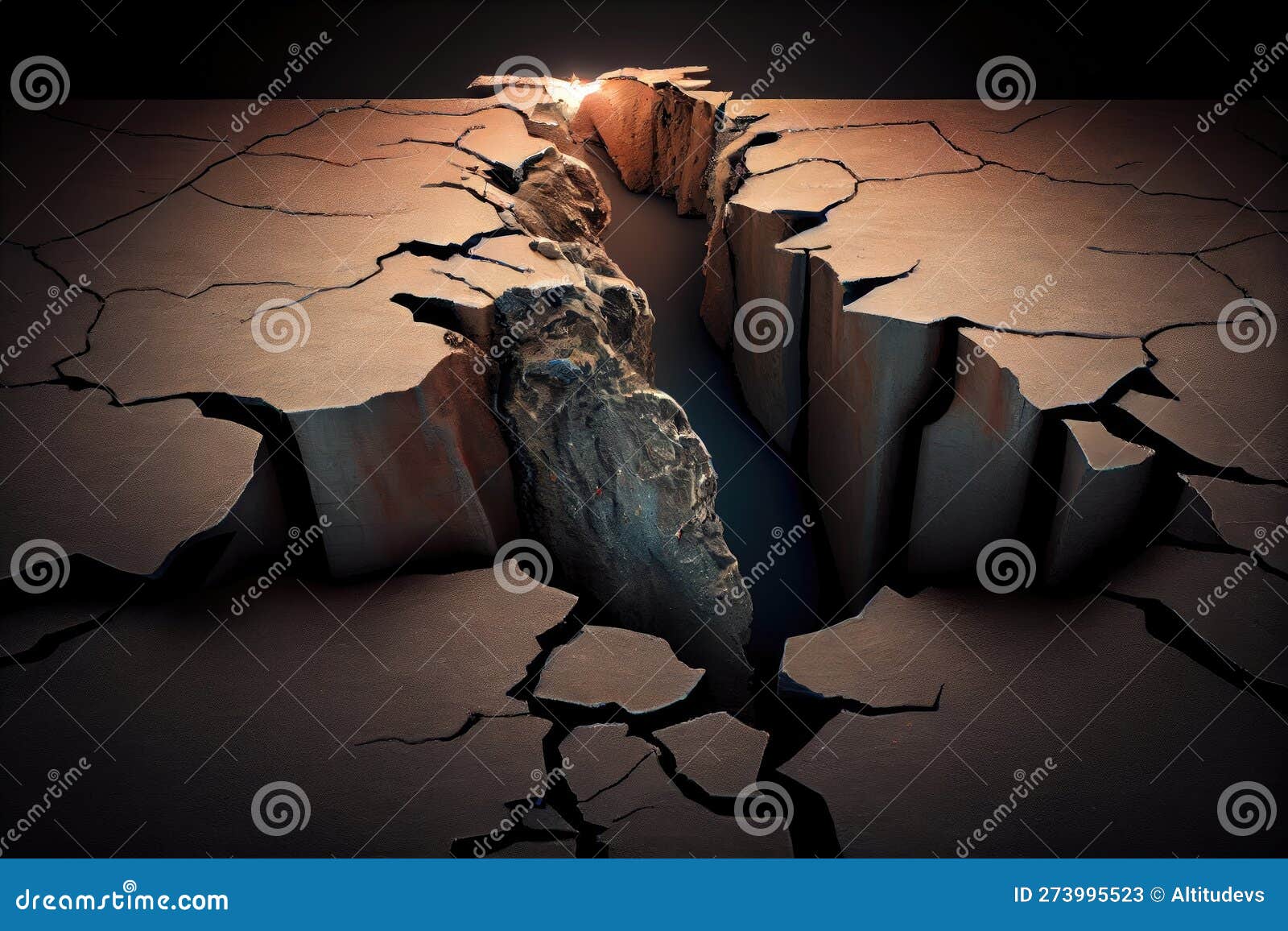 Large Cracks in Earth S Surface after Aftermath Earthquake Stock ...