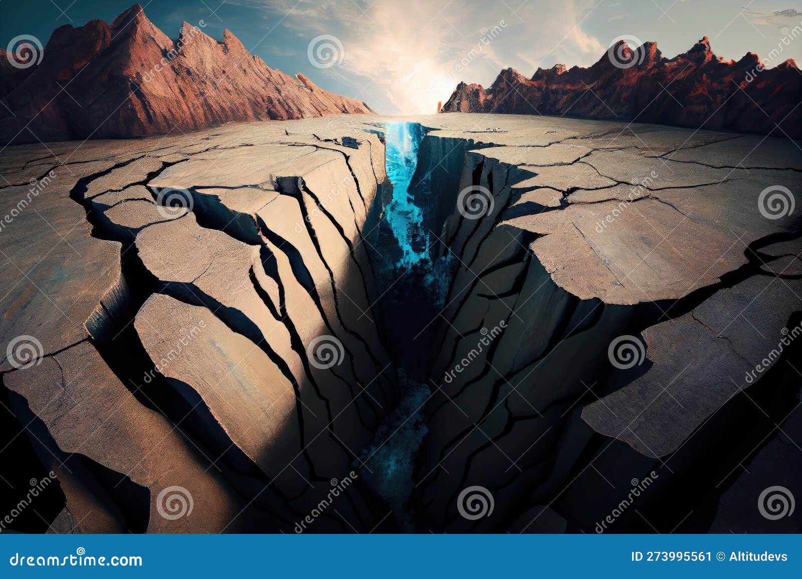 Large Cracks in Earth S Surface after Aftermath Earthquake Stock ...