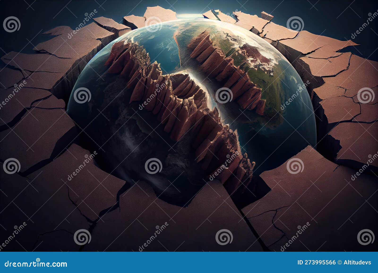 Large Cracks in Earth S Surface after Aftermath Earthquake Stock ...
