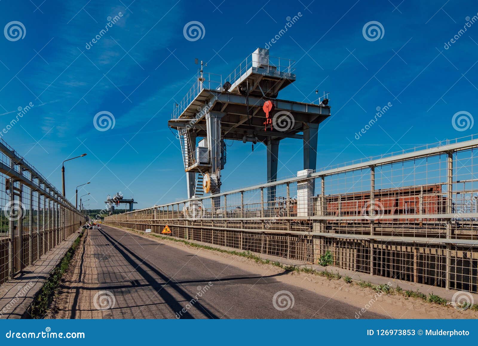 Large Crane for Control Water Gate on Dam Stock Image - Image of hoist ...