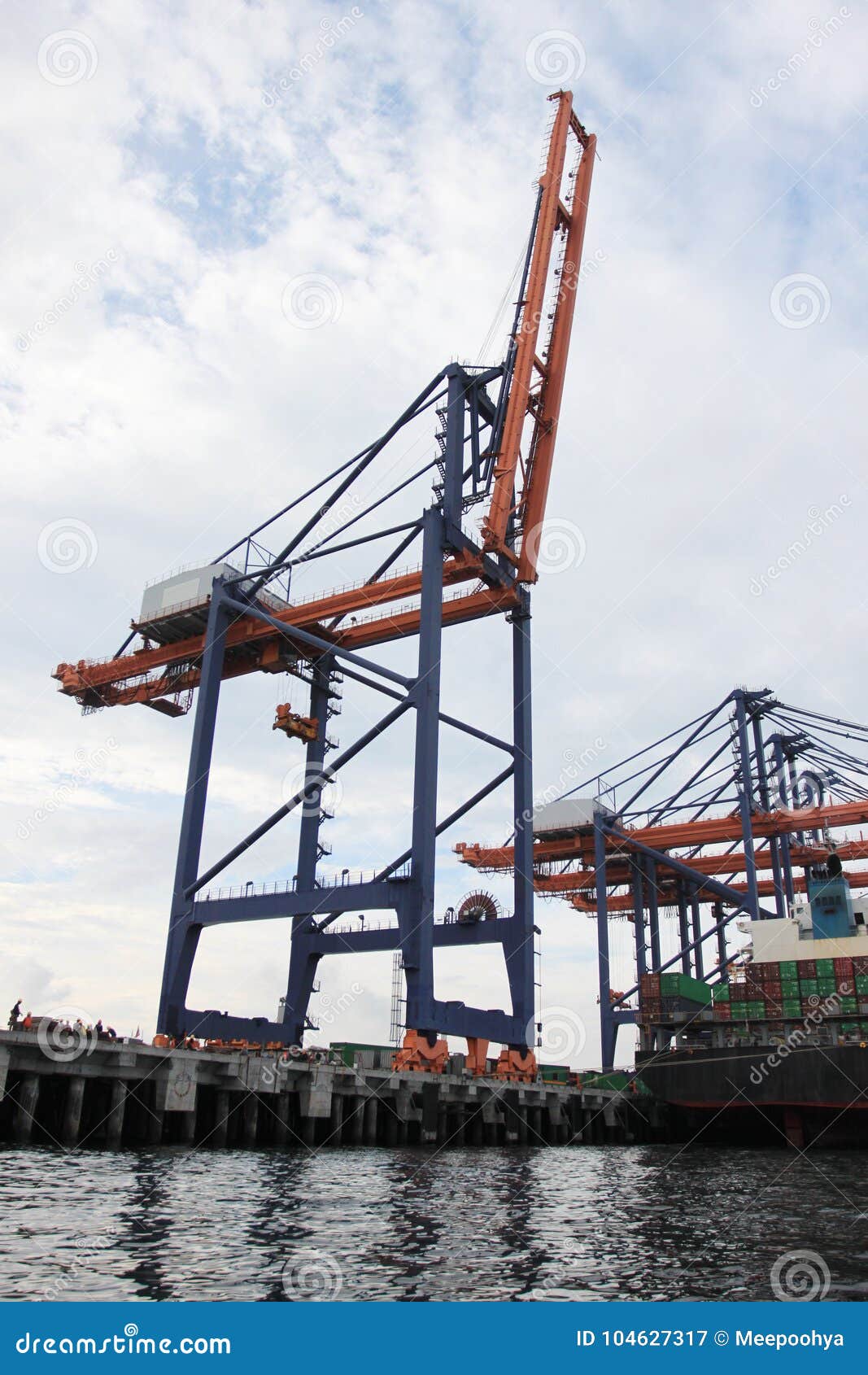 Large Crane for Loading and Unloading. Stock Image - Image of machine ...