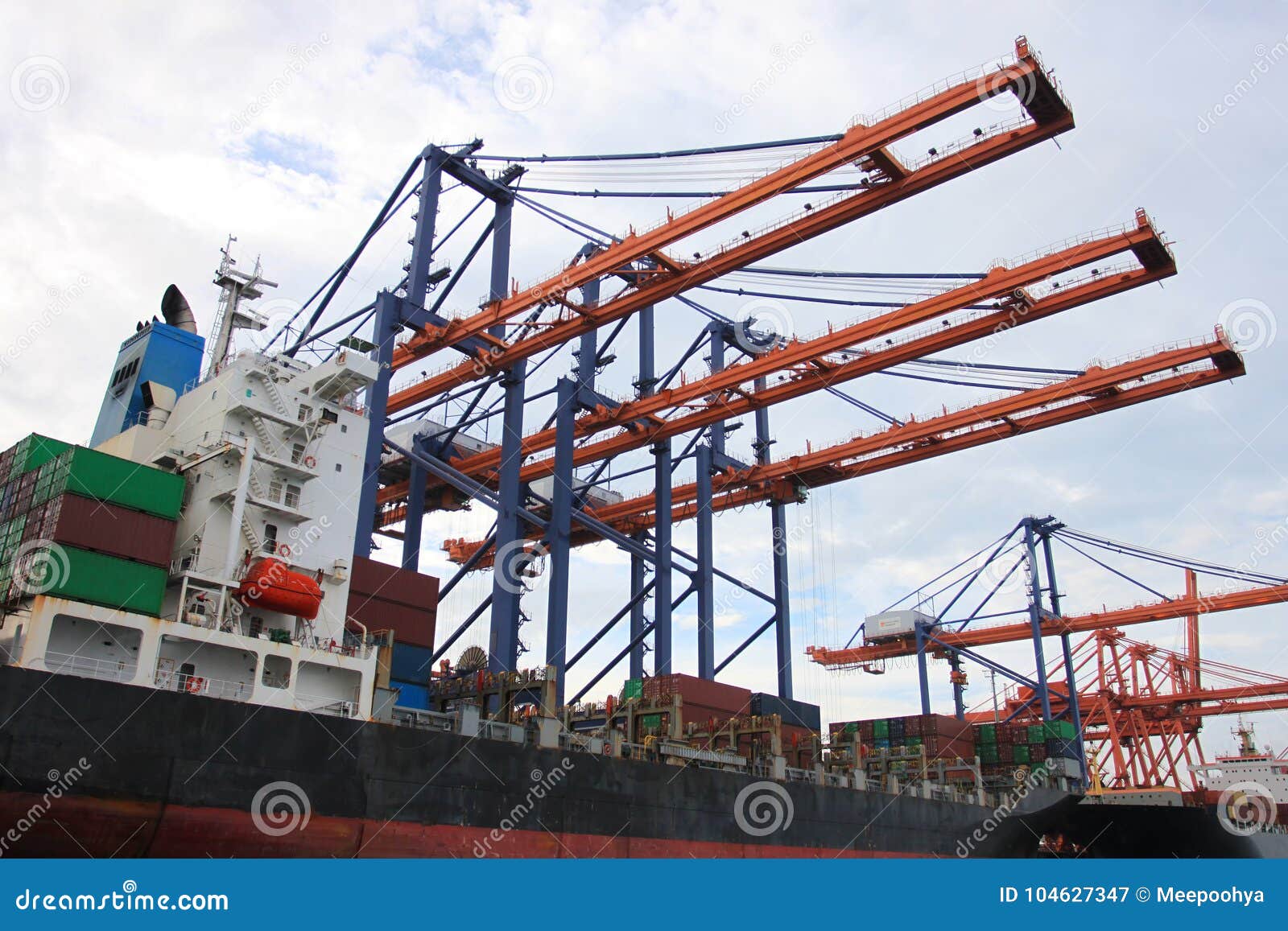 Large Crane for Loading and Unloading. Stock Image - Image of ...