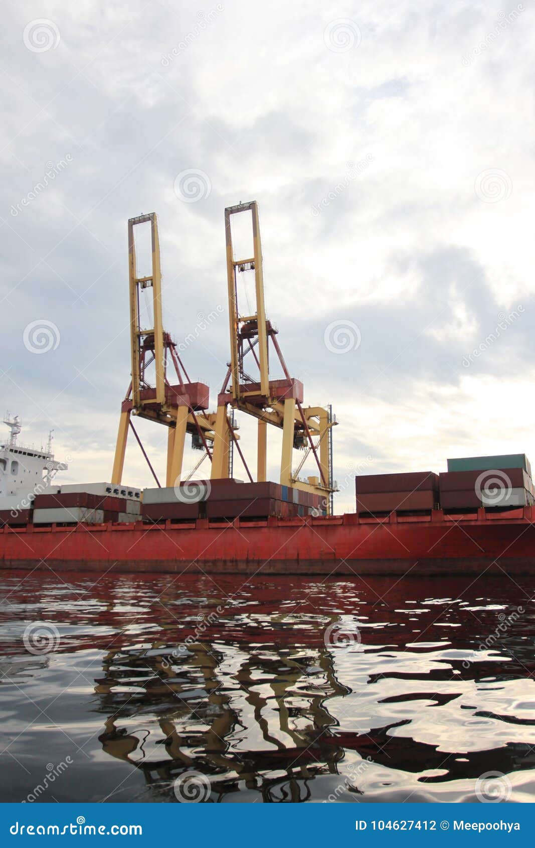 Large Crane for Loading and Unloading. Stock Photo - Image of delivery ...