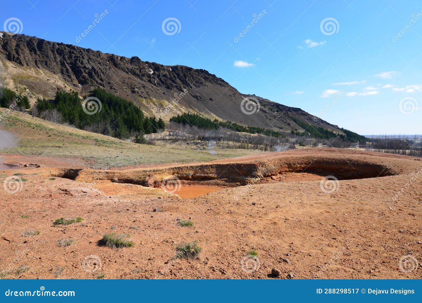 Large Crater Filled with Hot Mud from Geothermal Activity Stock Image ...