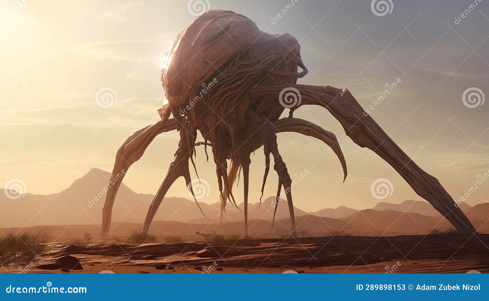 A Large Creature in a Desert Stock Illustration - Illustration of ...