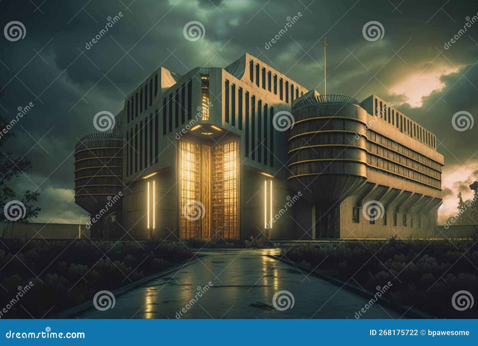 Prison Building At Night