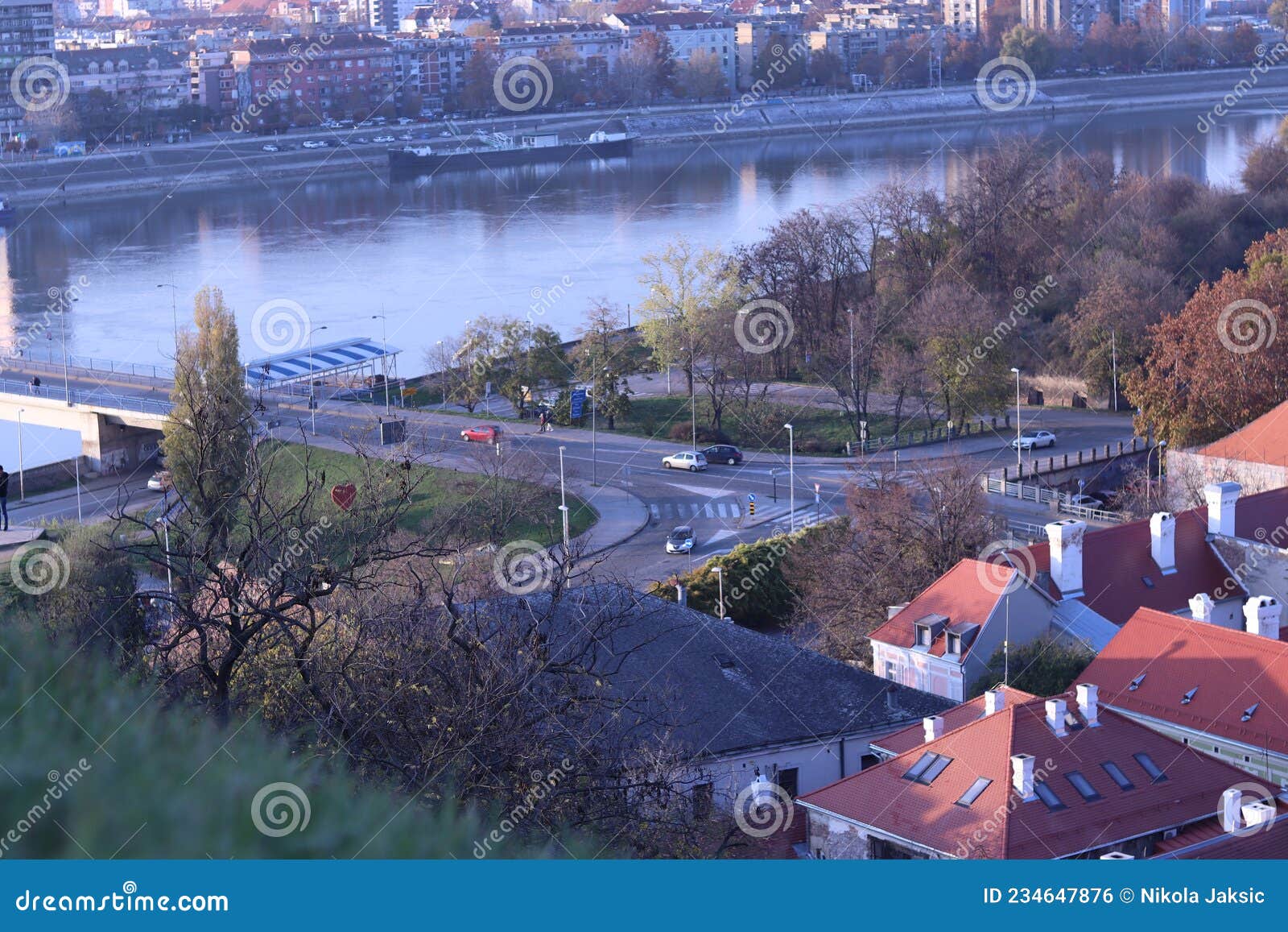 A Large Crossroads by the River Stock Photo - Image of transport ...