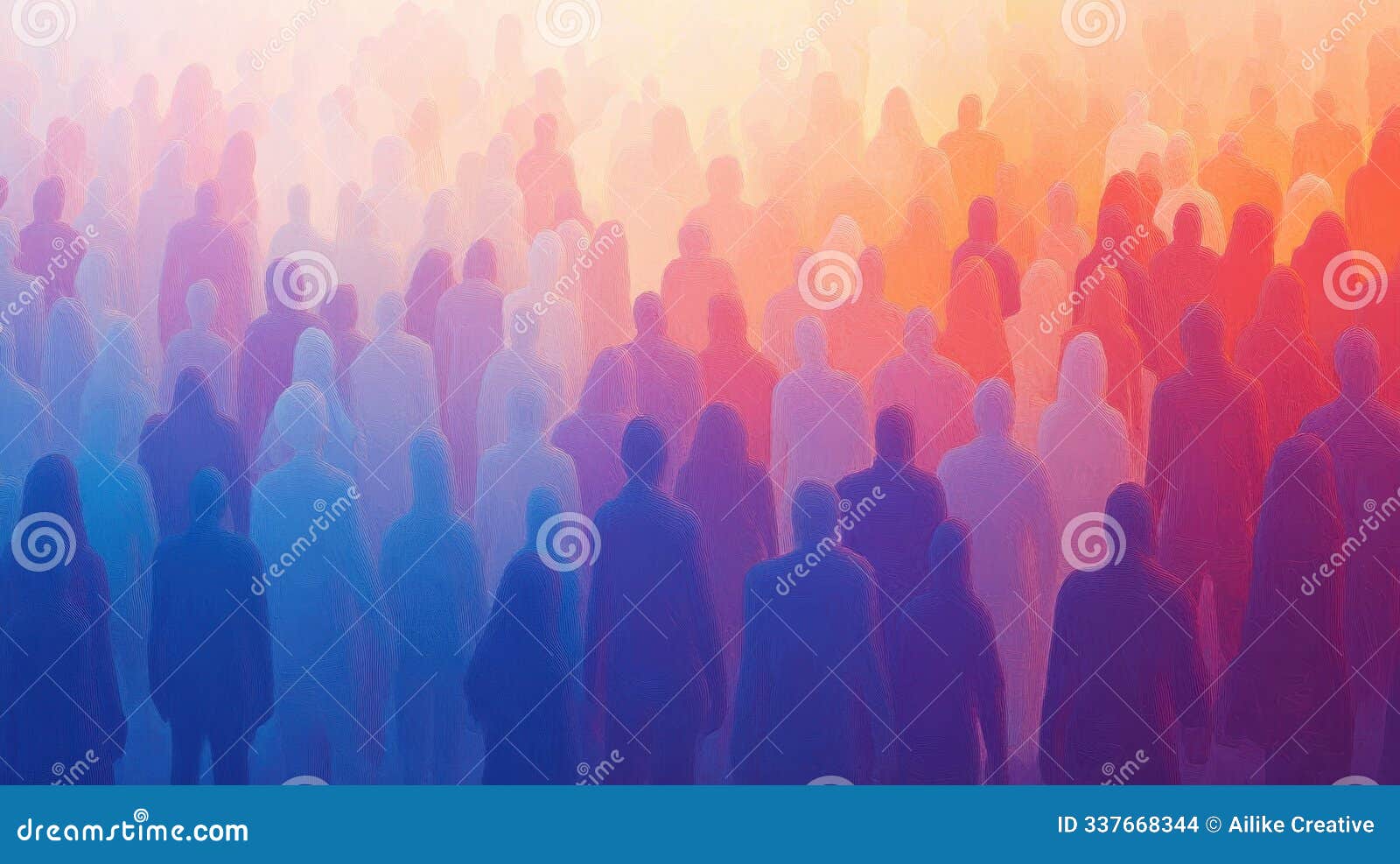 Large Crowd of Abstract People, Society, Community, Population Concept ...