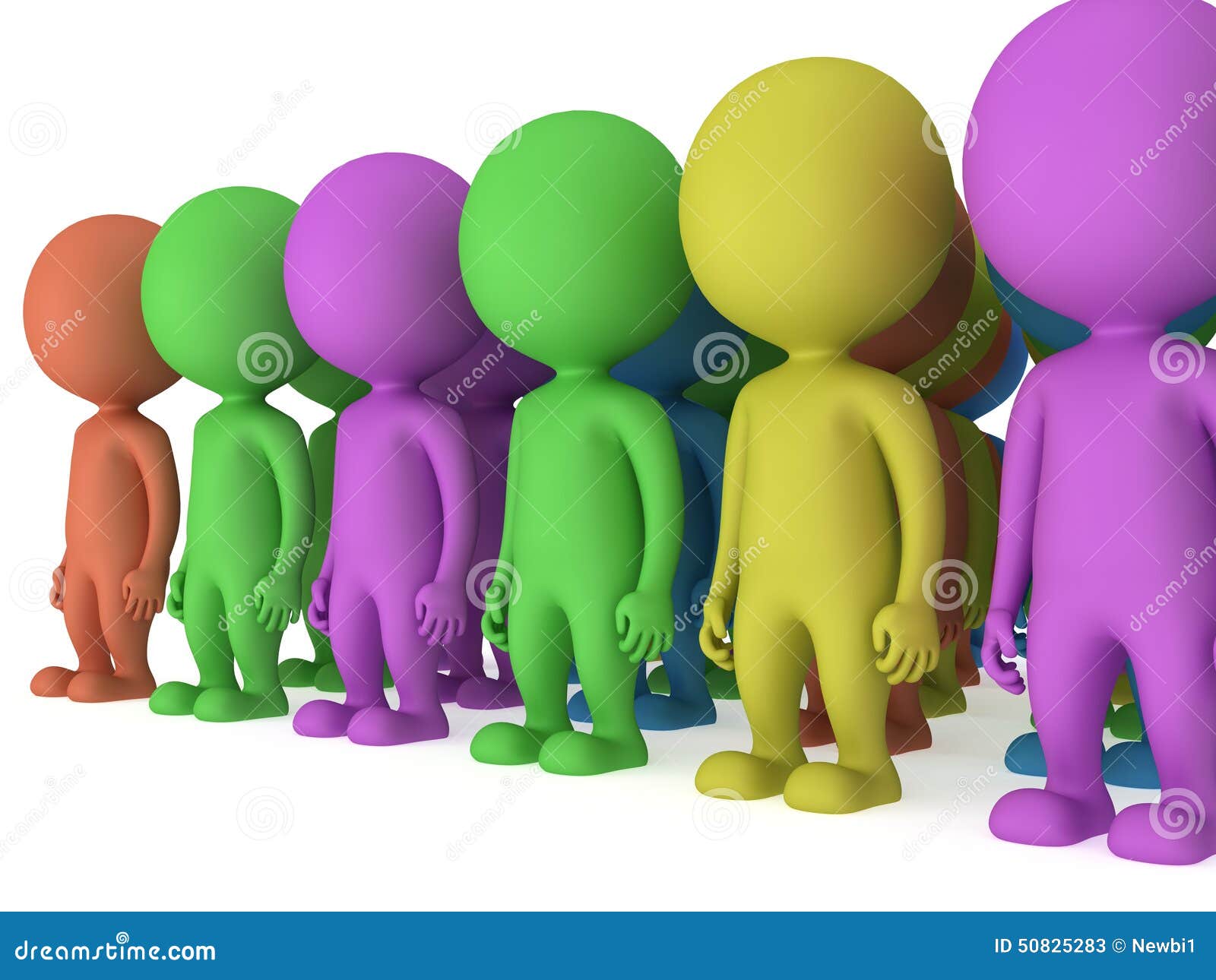 A Large Crowd of Different People Stand on White Stock Illustration ...