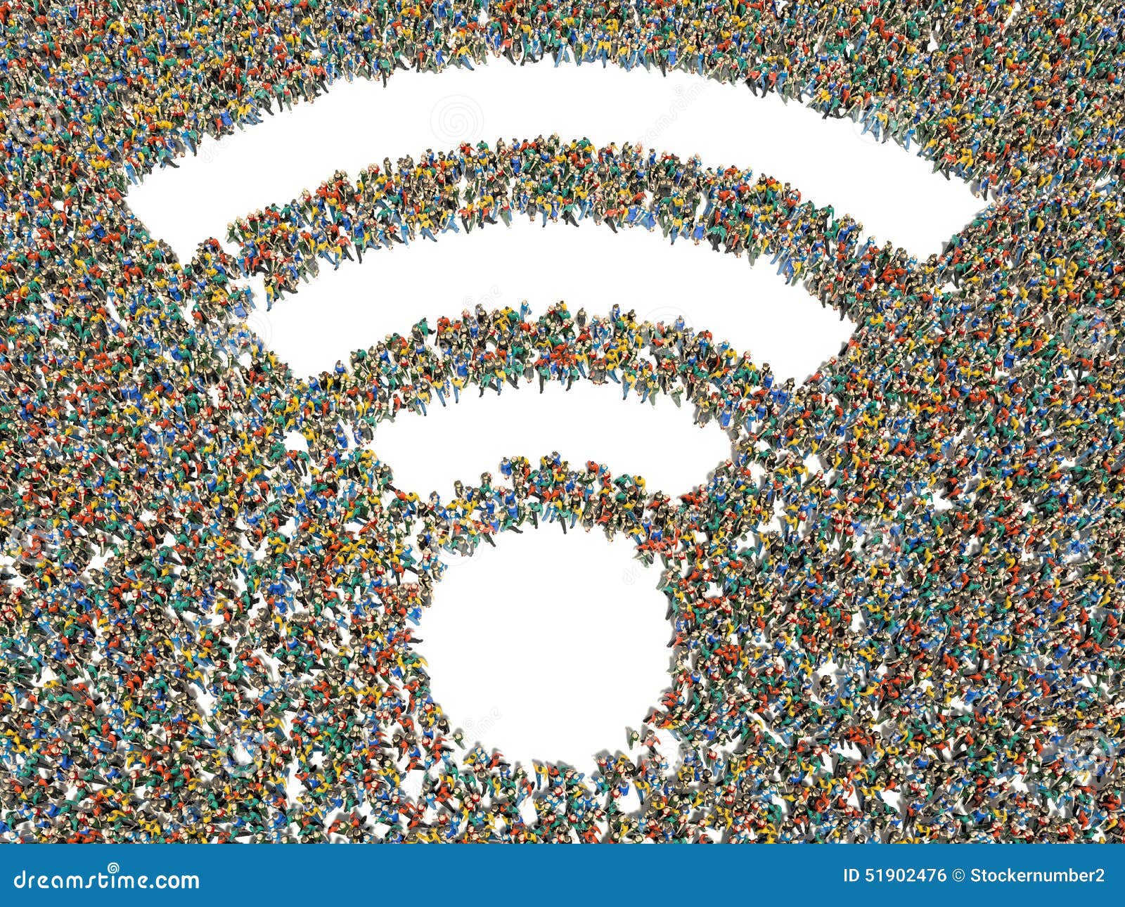 Large Crowd or Group of People Forming the Shape of an Internet Stock ...