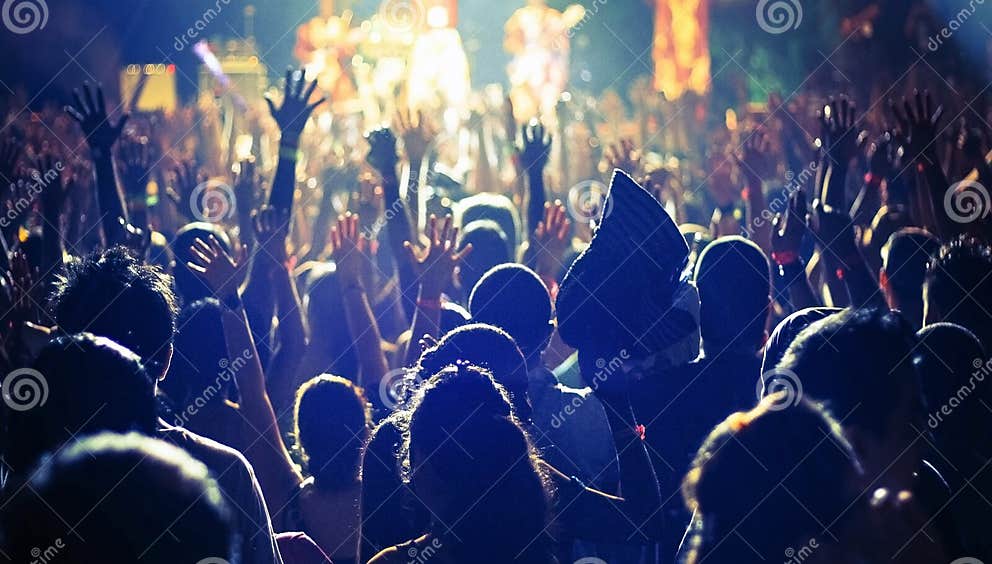 A Large Crowd of People at a Editorial Photo - Image of music, party ...