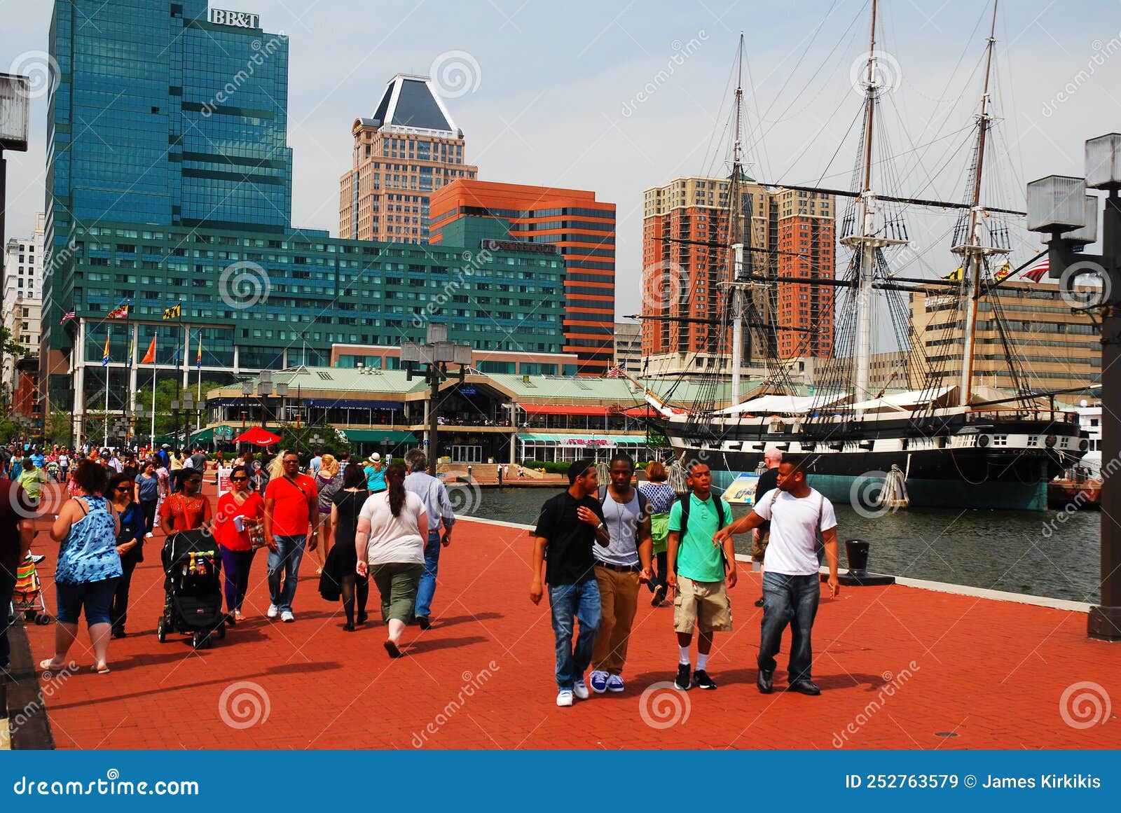 Strolling on a Summer Day in Inner Harbor Baltimore Editorial Stock ...