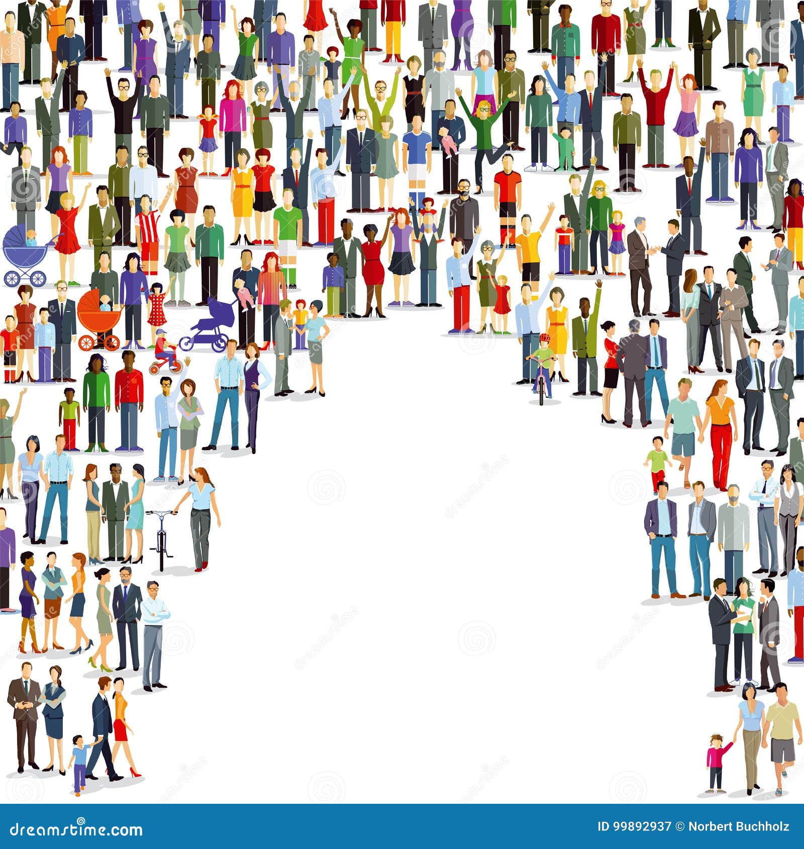 Large Crowd of People stock vector. Illustration of crowd - 99892937