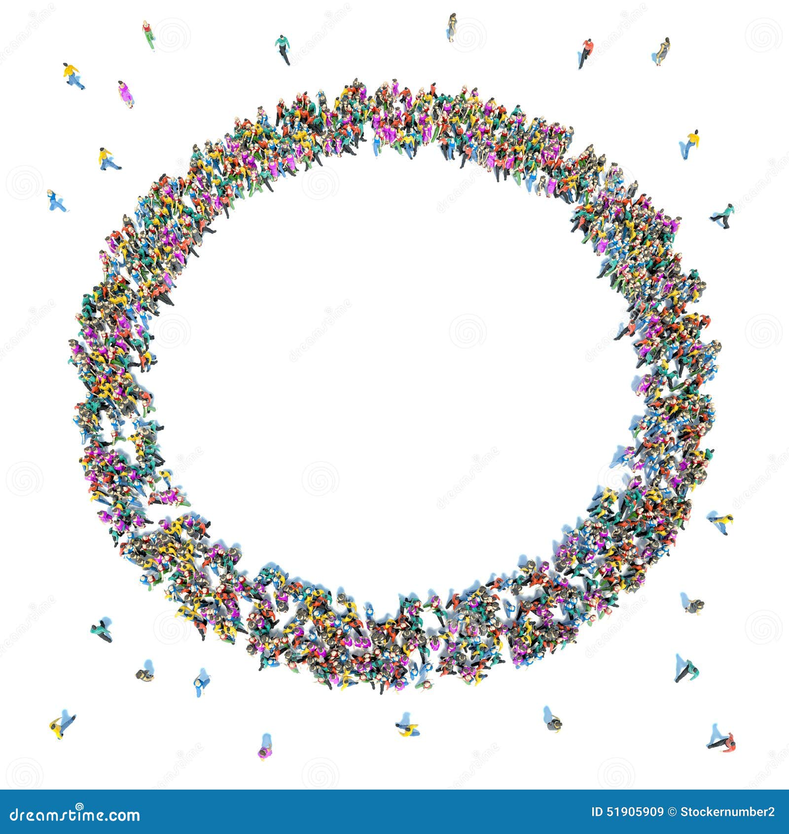Large Crowd of People Moving Toward the Center Forming a Circle Stock ...