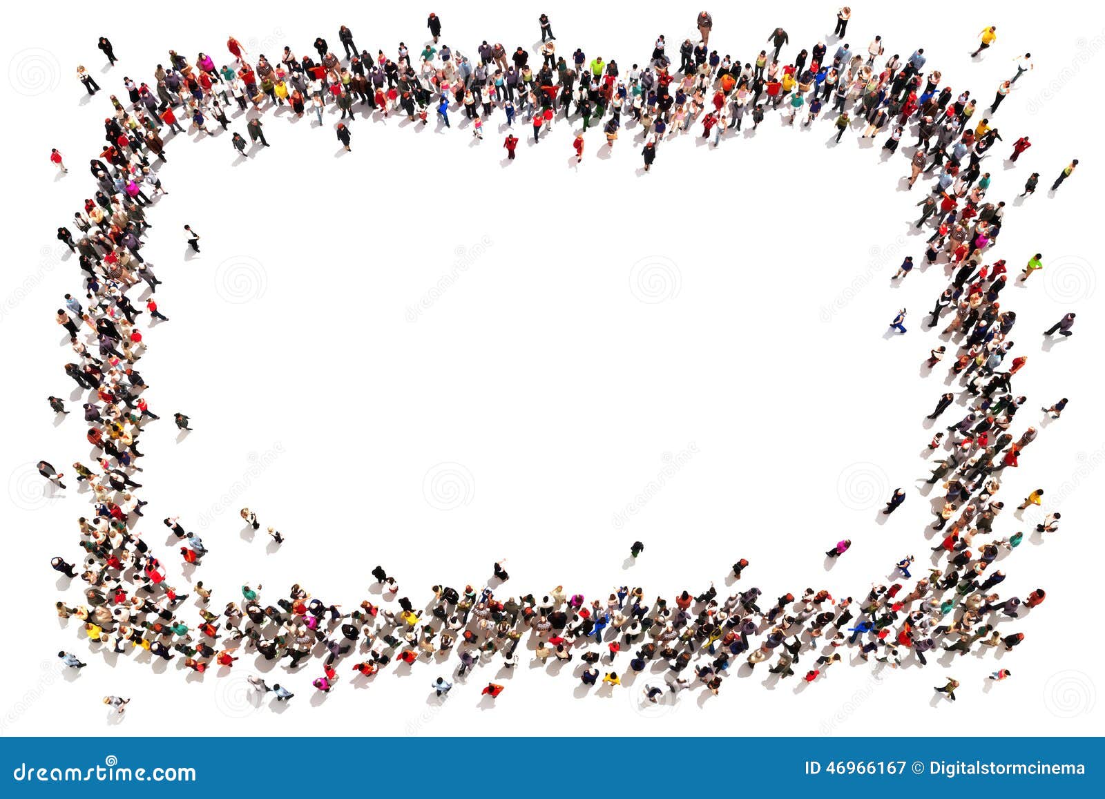 Large Crowd of People Moving Toward the Center Forming a Square Stock ...
