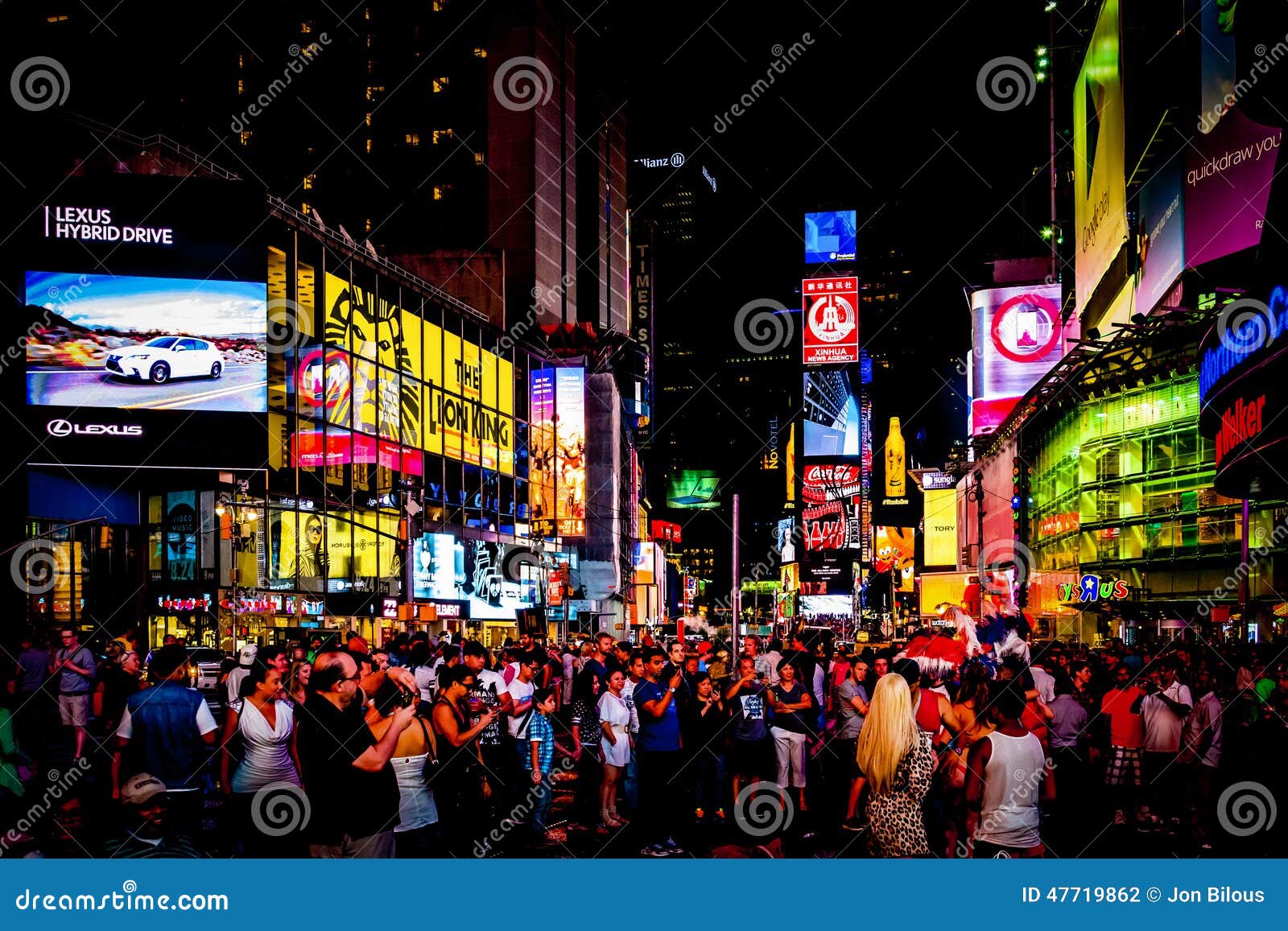 Large Crowd of People in Times Square at Night, in Midtown Manhattan ... Large Crowd of People in Times Square at Night, in Midtown Manhattan ...