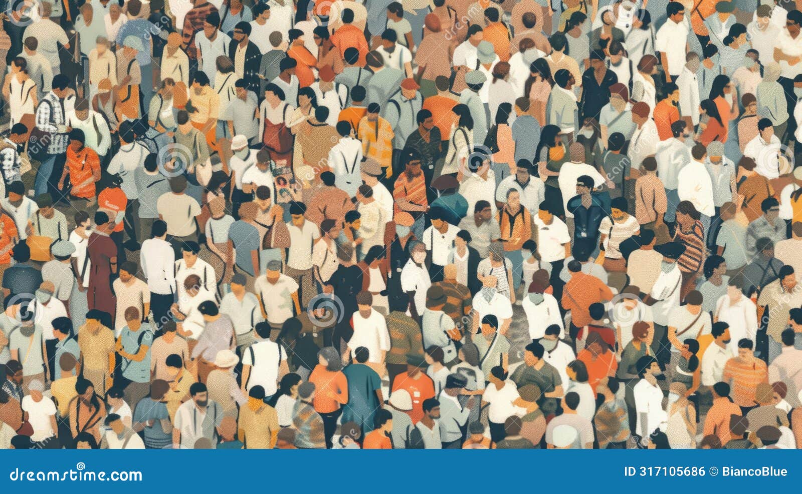 A Large Crowd of People Viewed from Above. AIG51A Stock Photo - Image ...