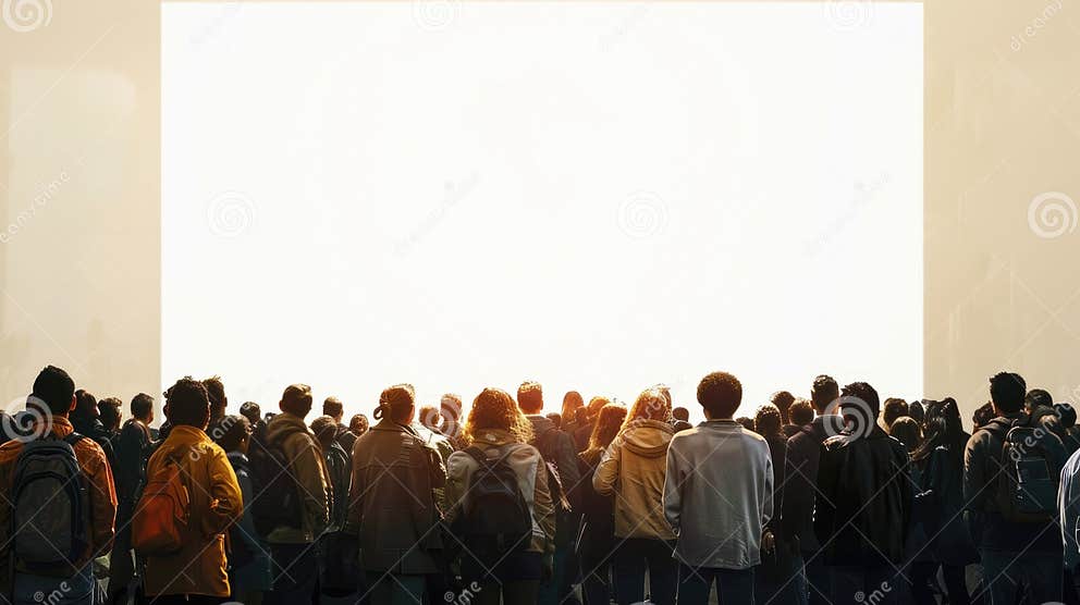 A Large Crowd of People are Watching a Blank Screen AIG535 Stock Photo ...