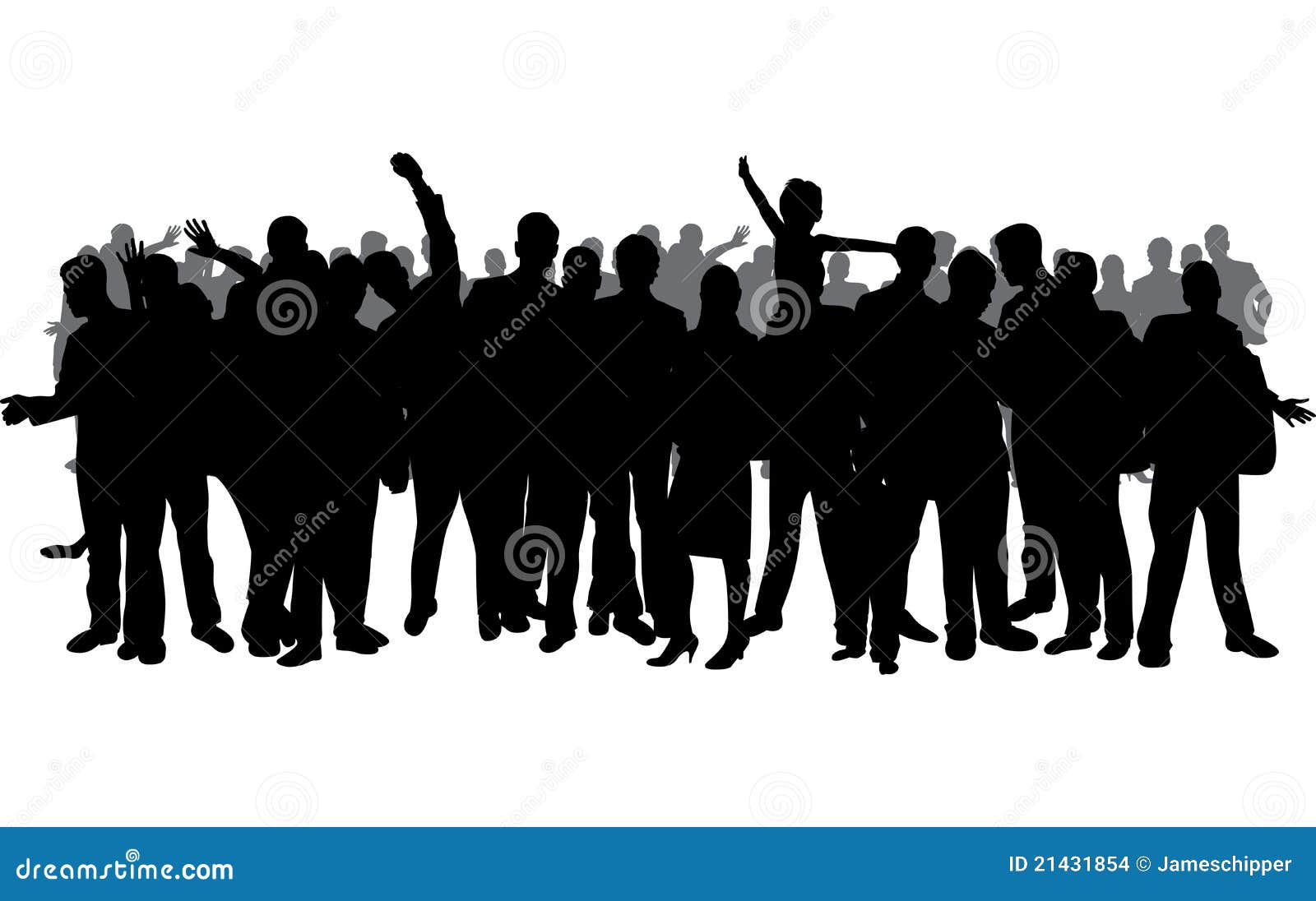 Large crowd silhouette stock vector. Illustration of party - 21431854