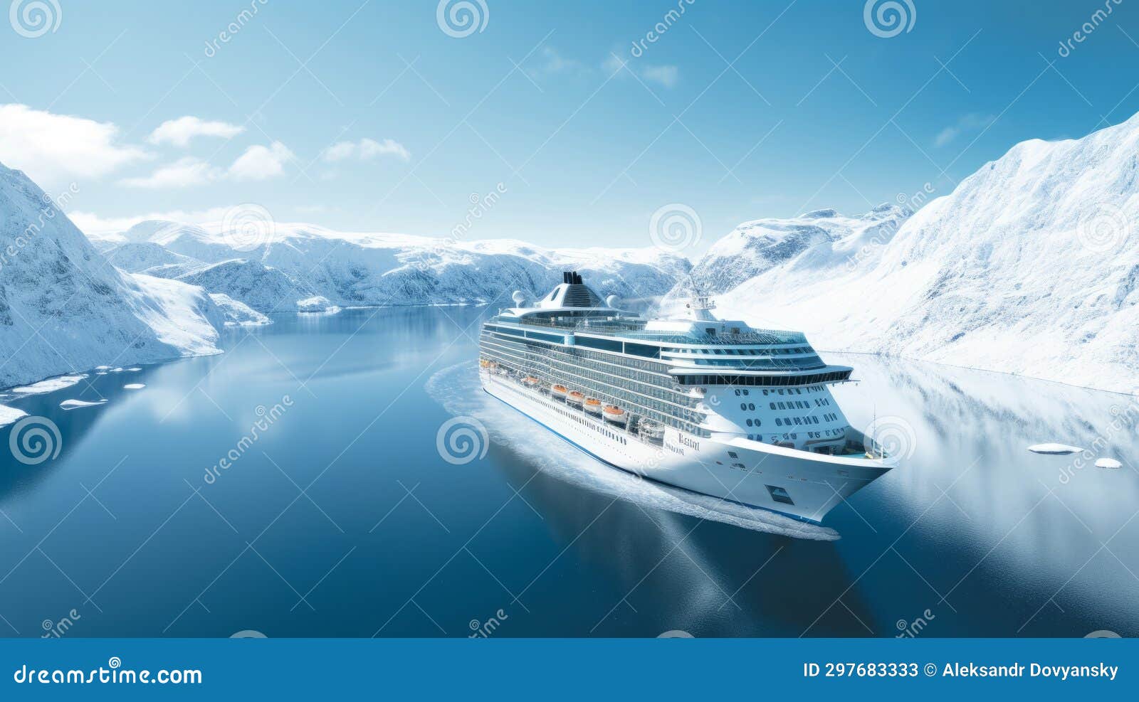 Large Cruise Ship in the North Sea among Ice and Snow Stock Image ...