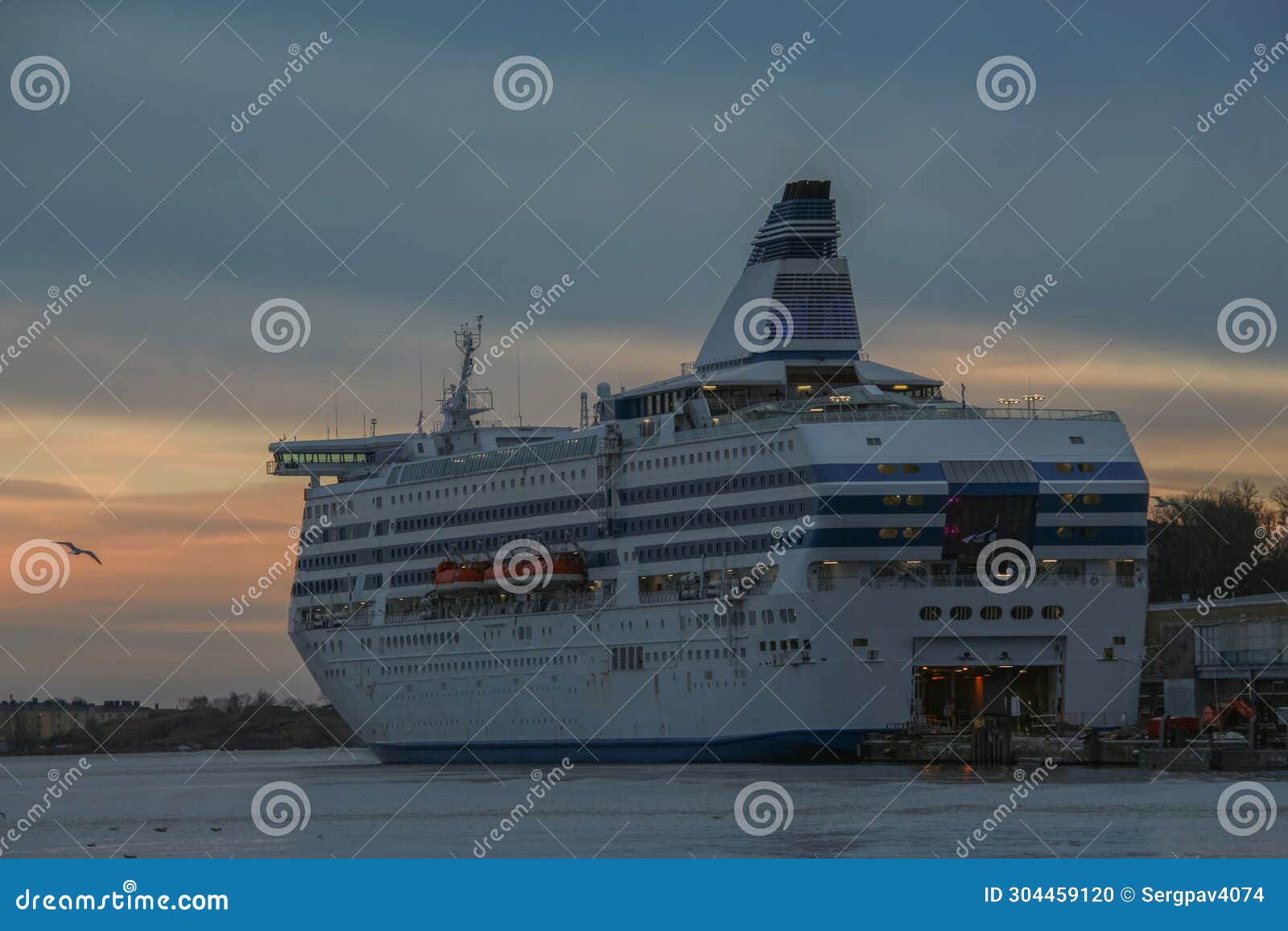 Large Cruise Ship at the Pier Stock Photo - Image of cruise, transport ...