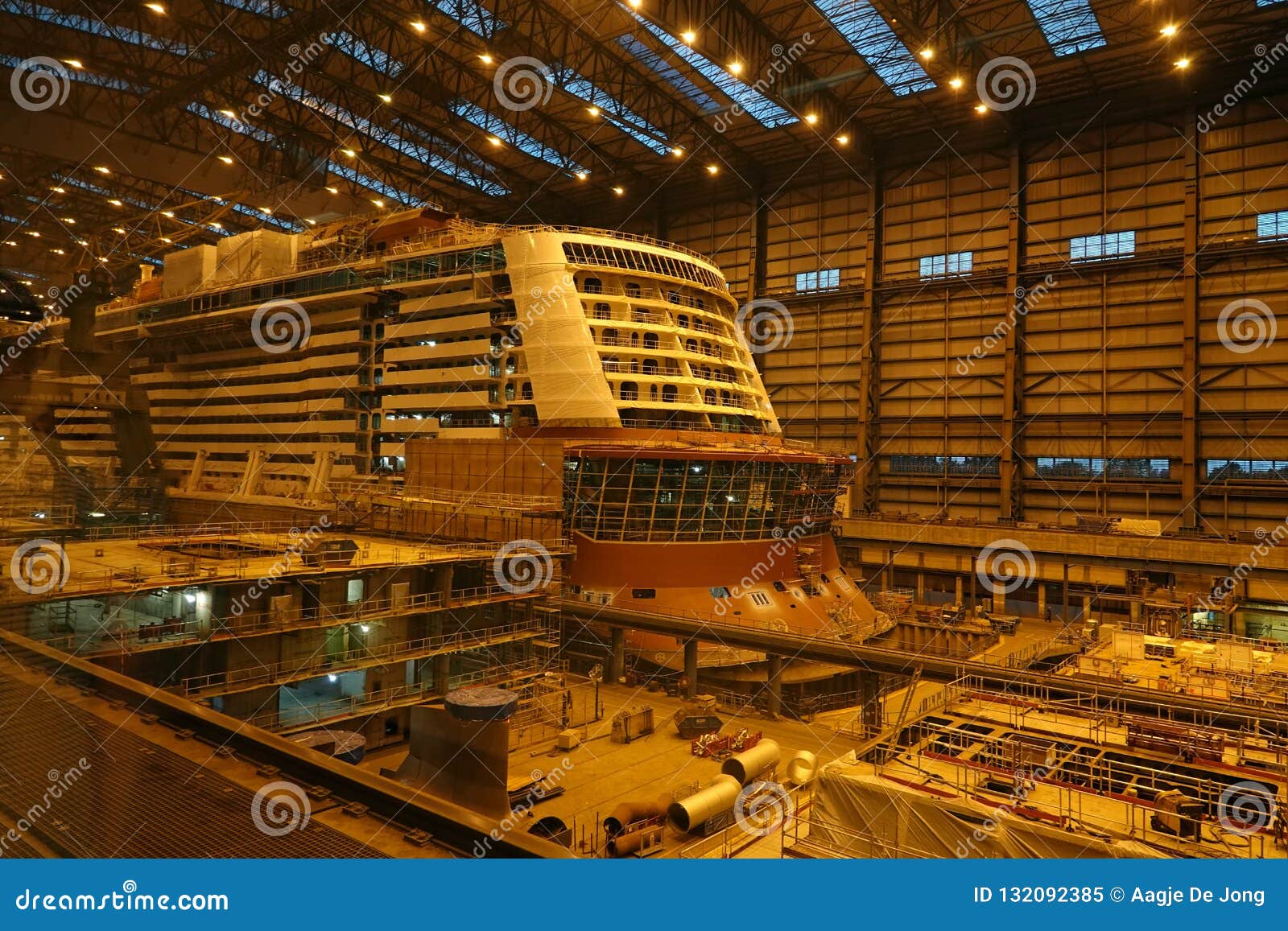 Cruise Ship Building at Meyer Werft Shipyard in Papenburg, Germany ...