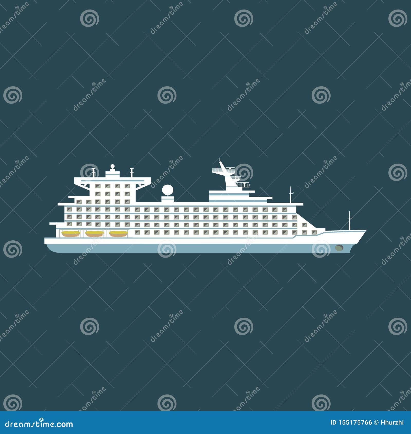 Large cruise ship stock illustration. Illustration of design - 155175766