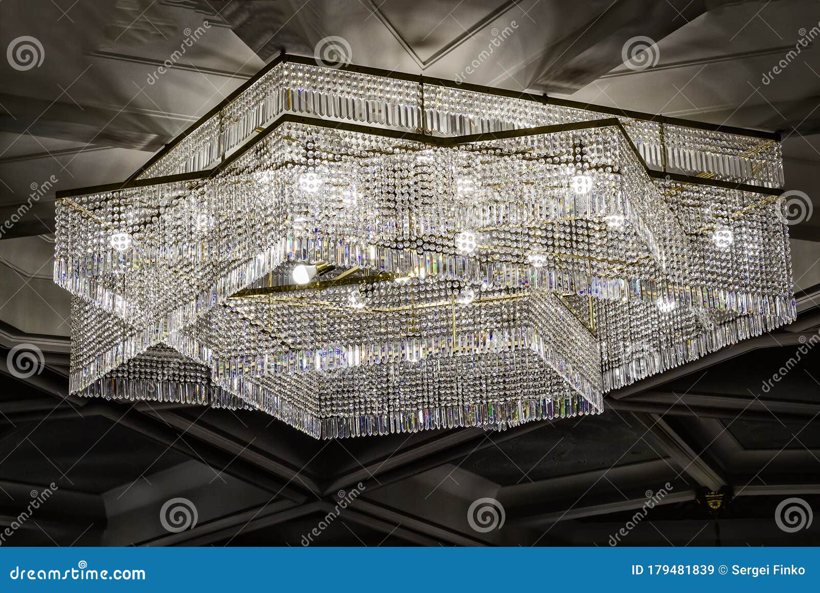Large crystal chandelier stock image. Image of fancy - 179481839