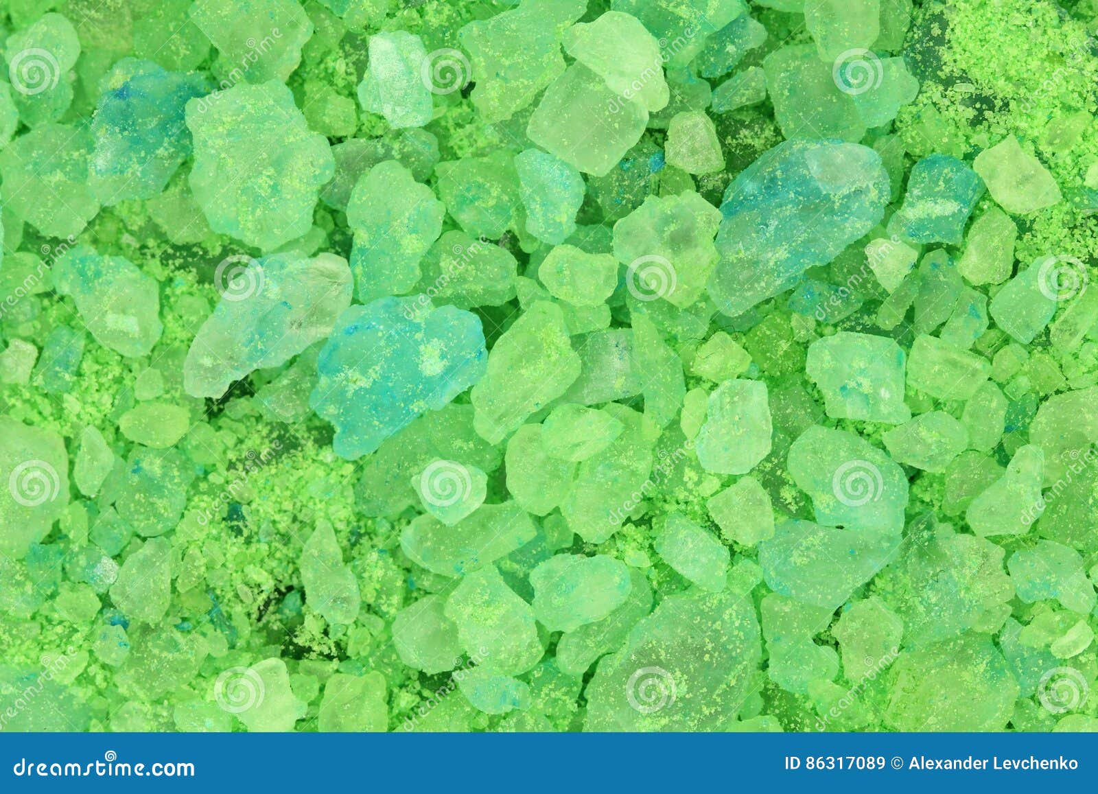 Large Crystals of Salt Green Background Stock Image - Image of reagent ...